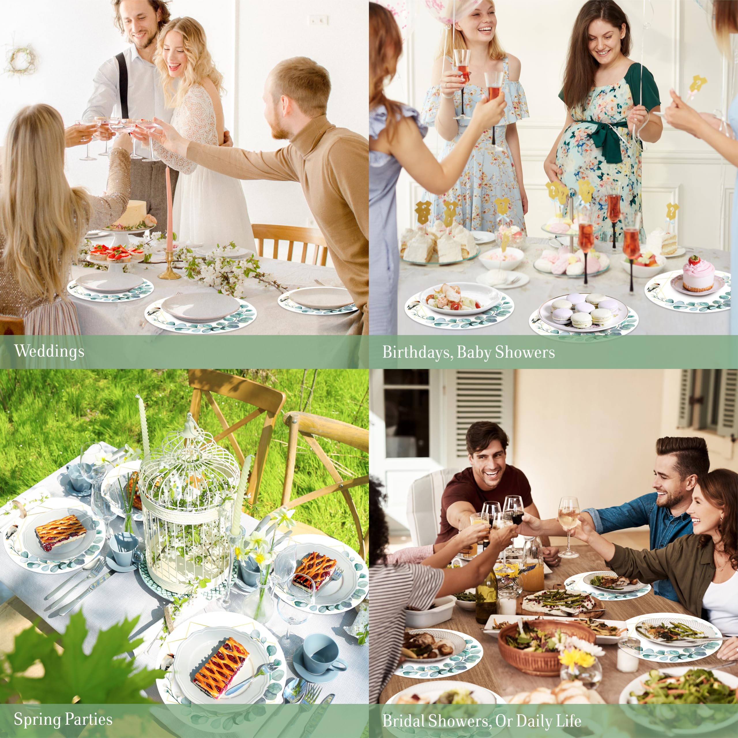 Snapklik.com : 48 PCS Paper Placemats, Disposable Round Table Mats ...