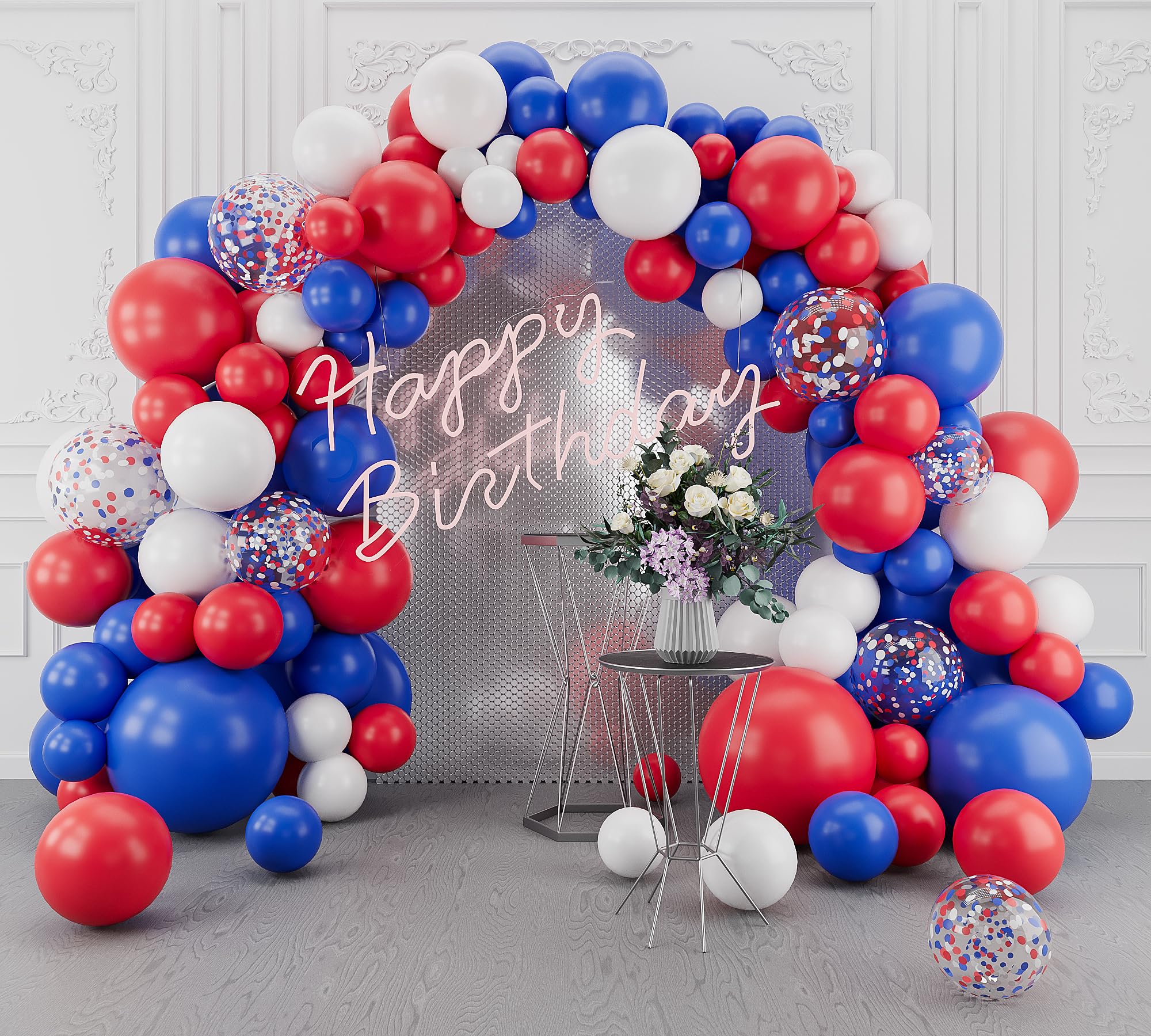 Amazon.com: Red White Blue Balloons Arch Garland Kit-143Pcs Confetti ...