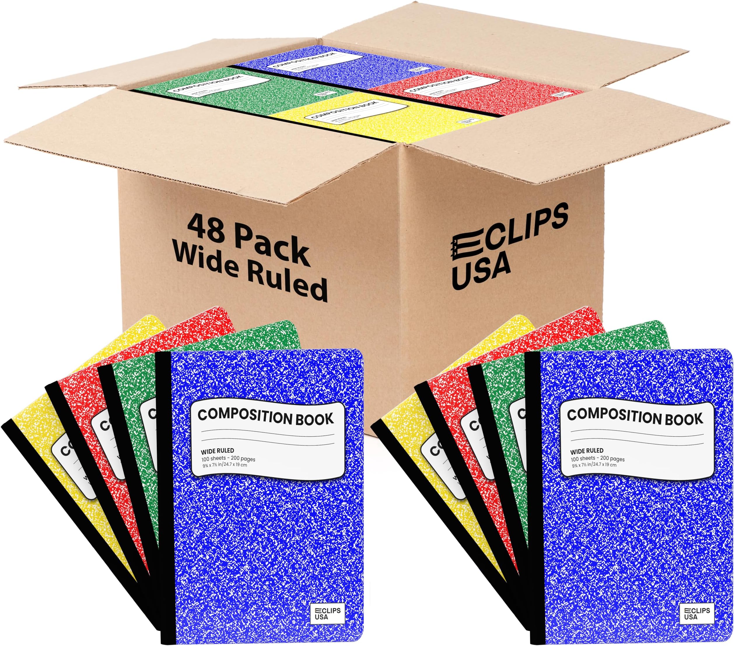 Amazon.com : E-CLIPS USA Composition Notebooks, (Assorted Colors ...