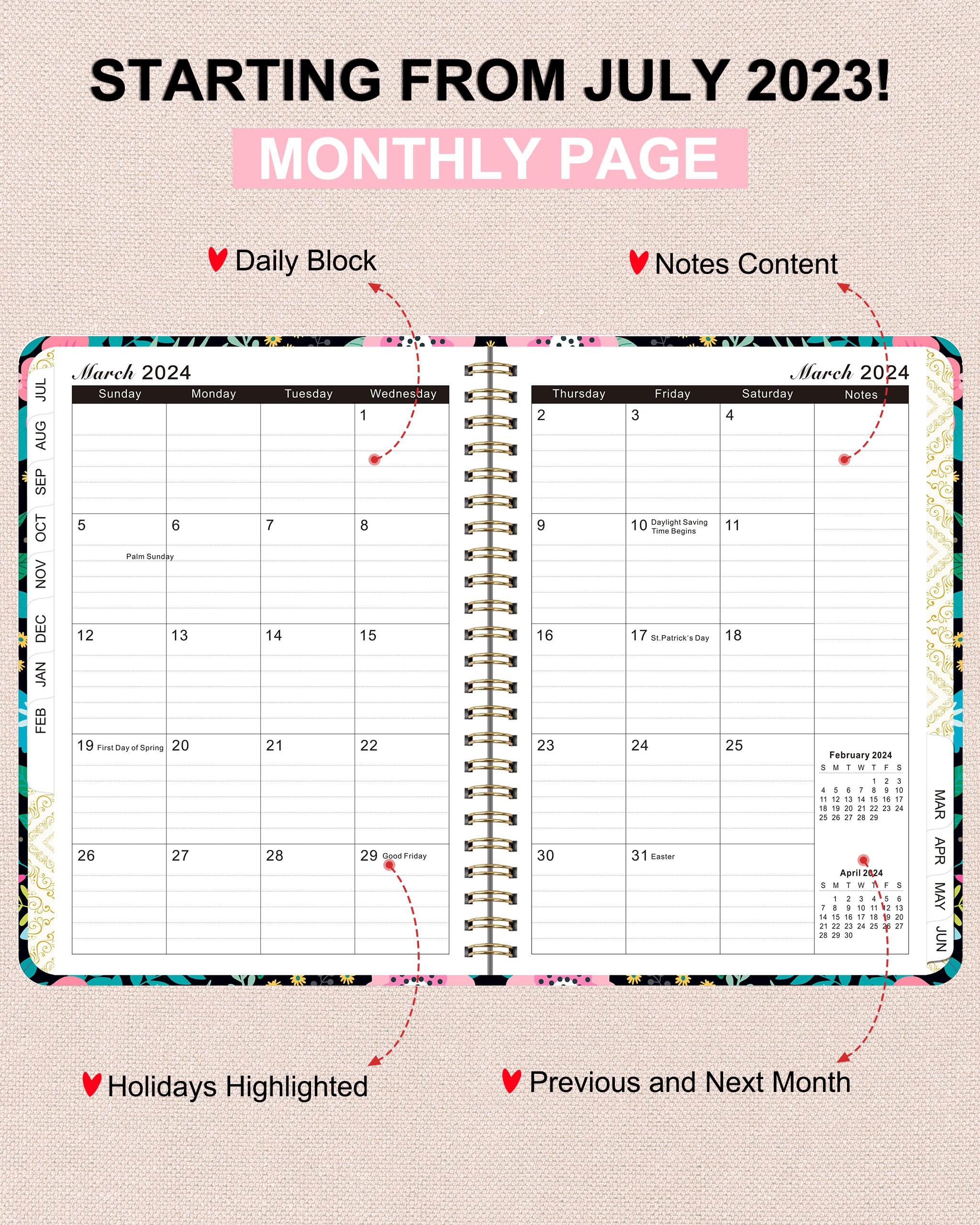 Snapklik.com : 2023-2024 Academic Year Calendar Agenda Planner, Daily ...