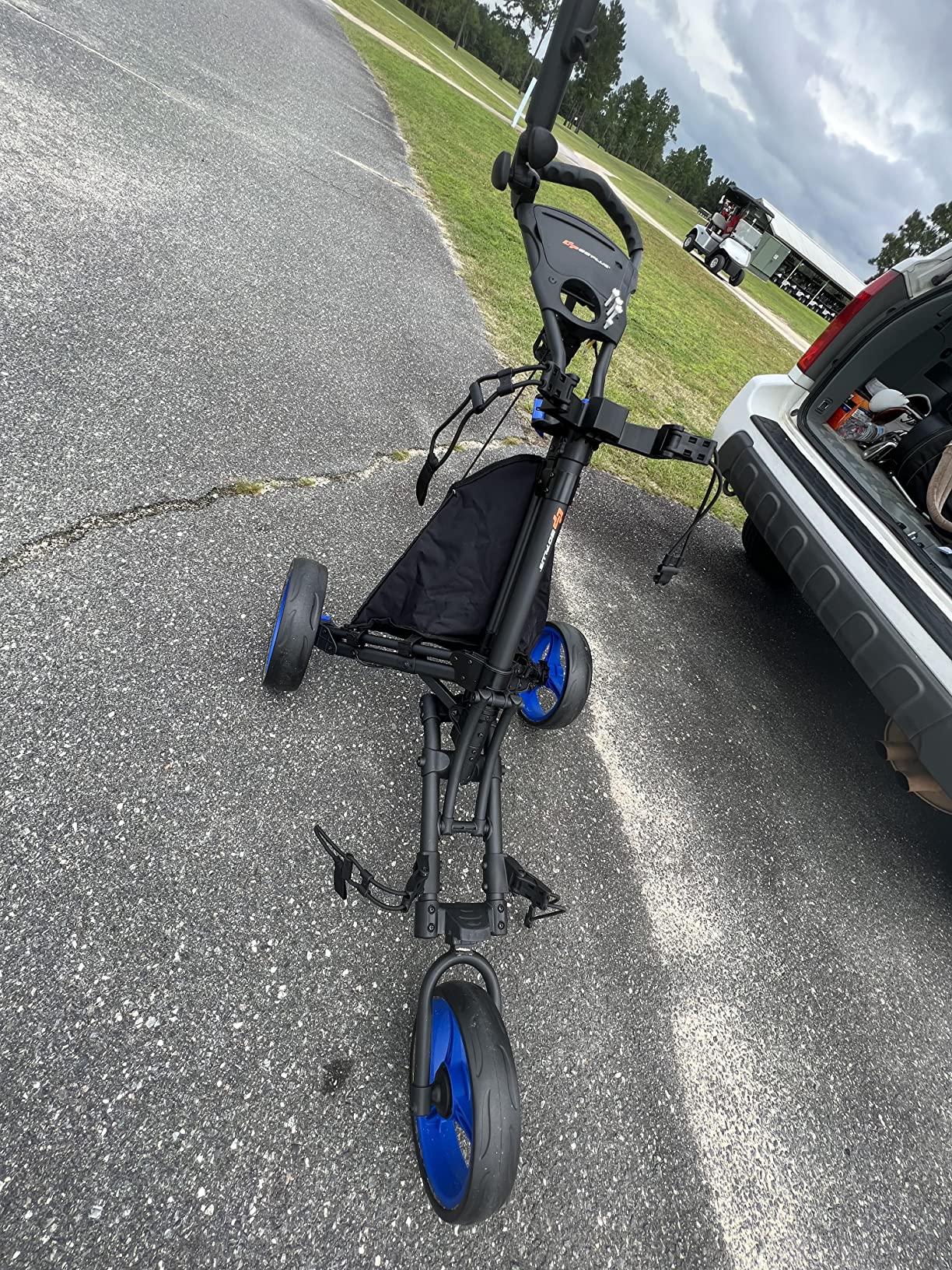 $25/mo - Finance Tangkula Golf Push Pull Cart, Lightweight Aluminum ...