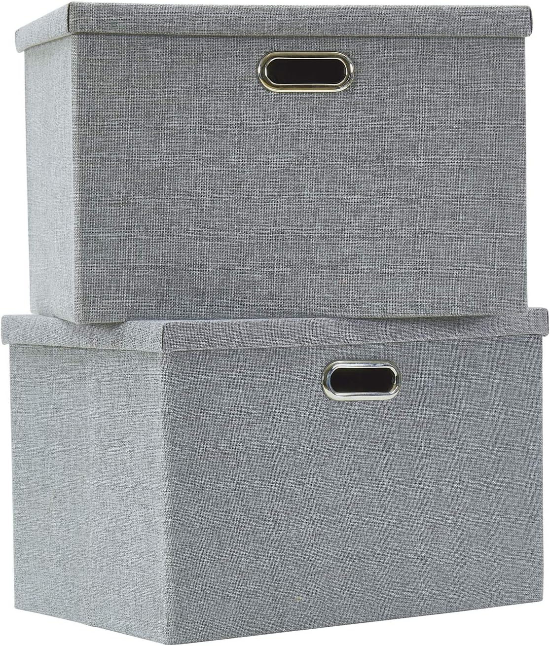 DIMJ 3 Pack Foldable Storage Boxes with Lids, Collapsible Storage Bin ...