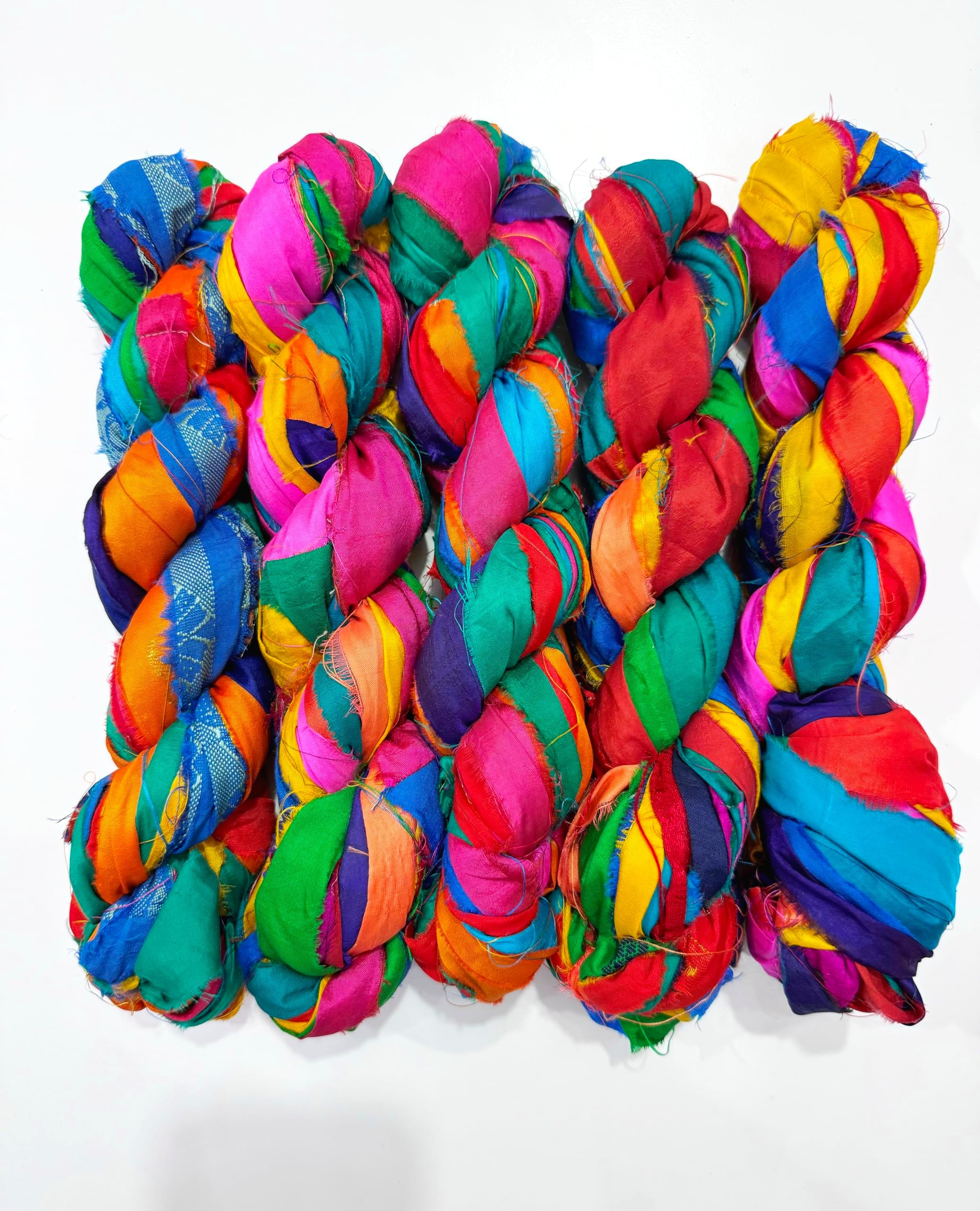 Amazon.com: Maker's Craft Recycled Vintage Multicolor Sari Silk Ribbon ...