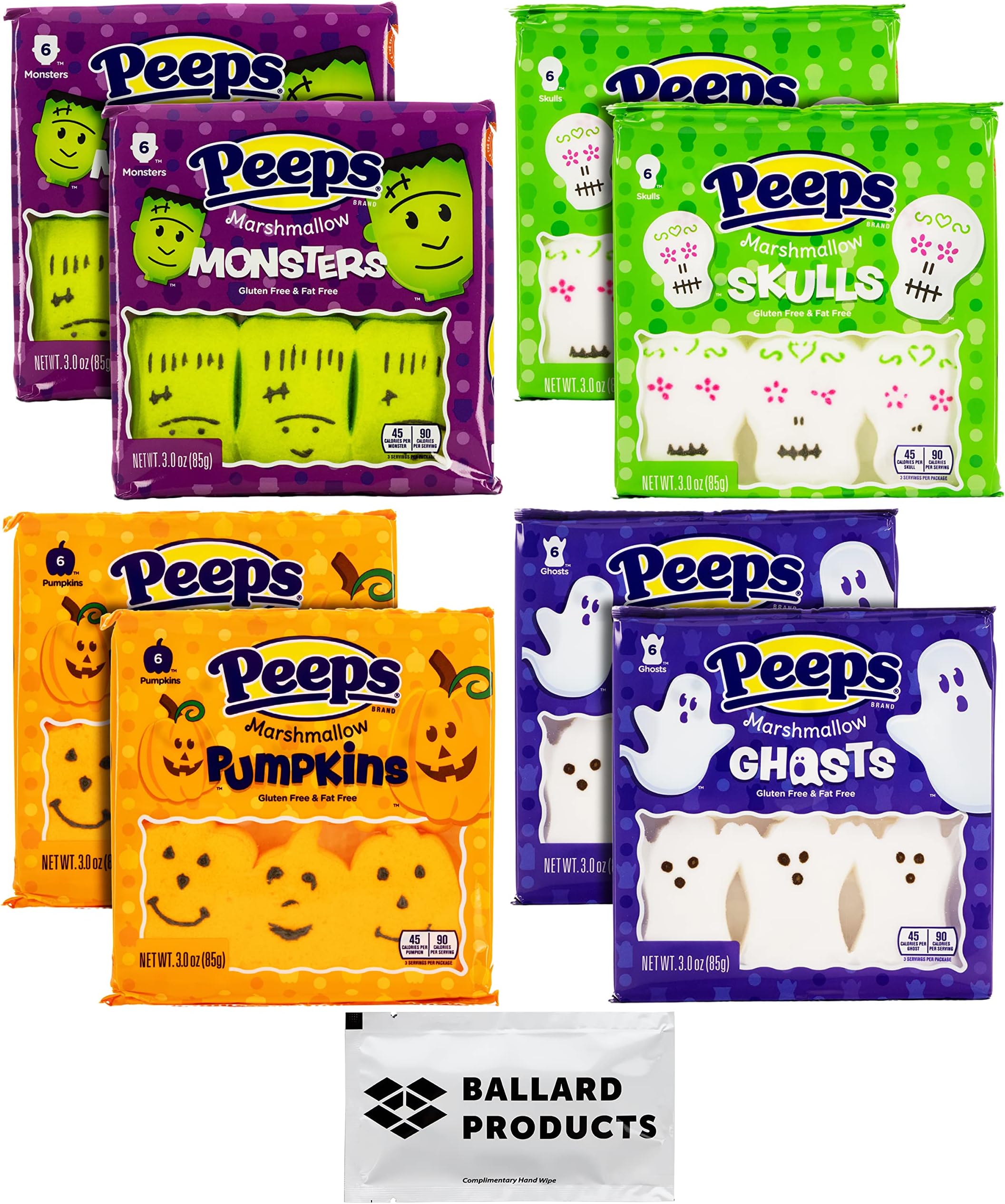 Amazon.com: Marshmallow Peeps Easter Bunnies Variety Pack (4 Pack ...