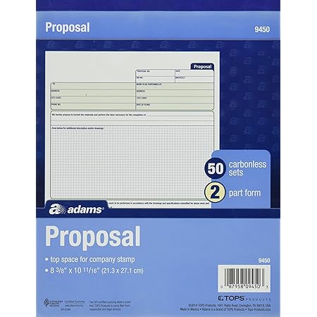 Amazon.com : Adams Proposal Book, 2-Part with Carbon, 8.38 x 11.44 ...