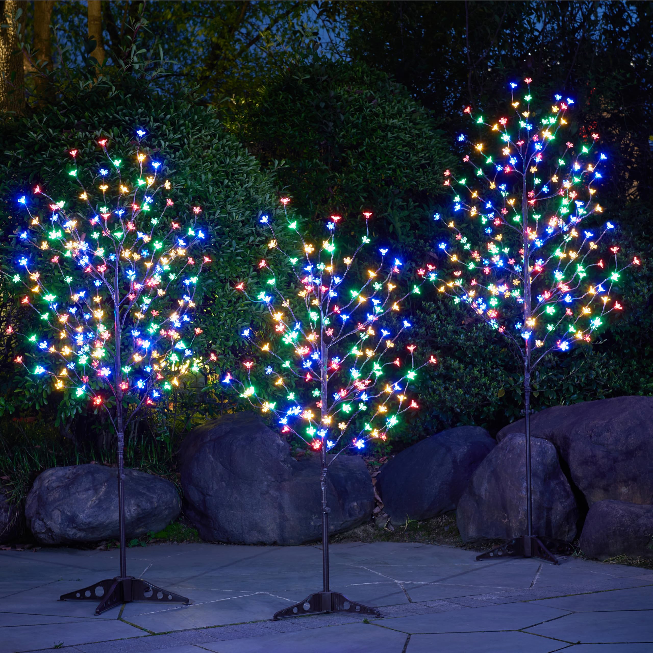 Lightshare Lighted Cherry Blossom Tree, 4FT, 5FT and 6FT, Pack of 3 ...
