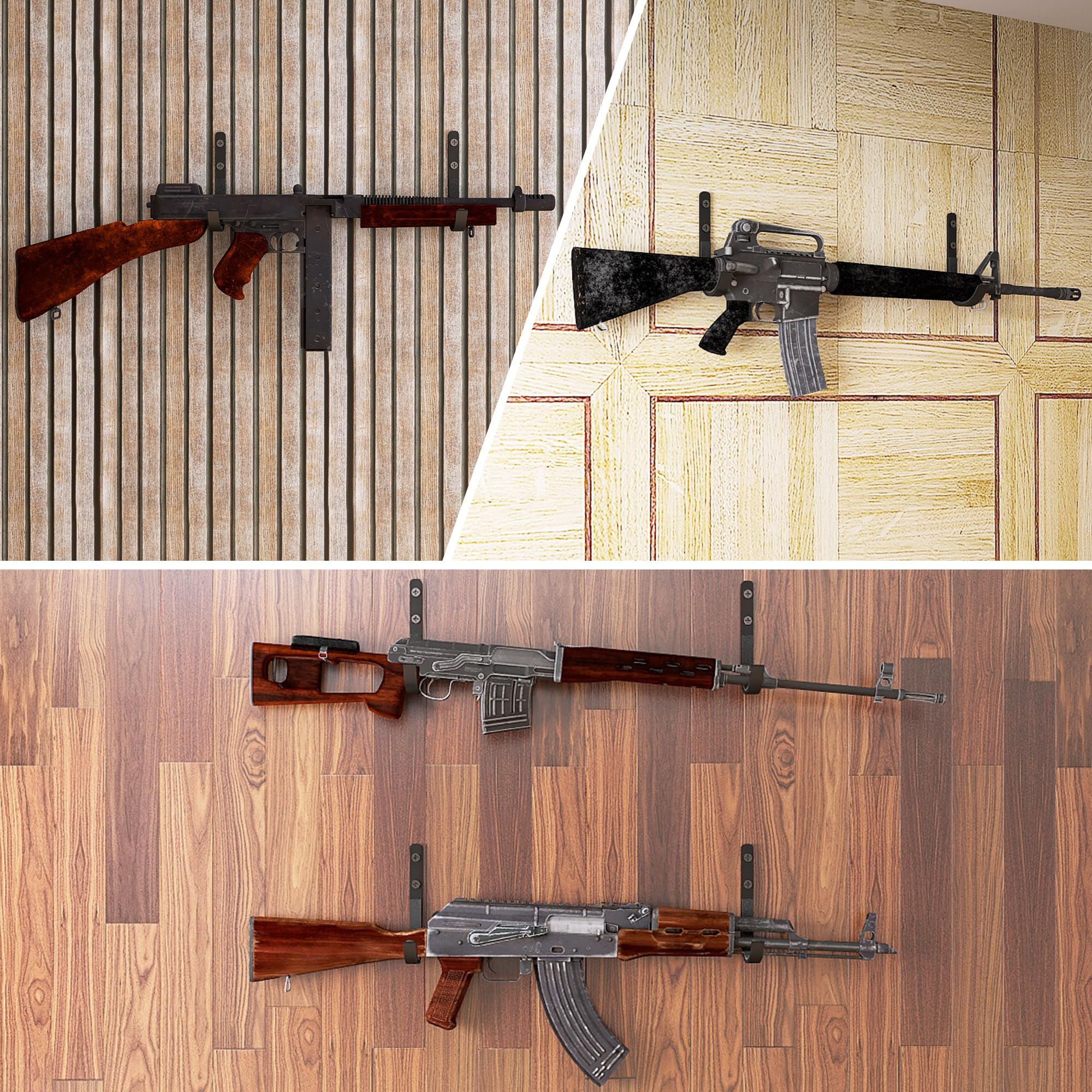Snapklik.com : Gun Rack Wall Mount, Horizontal Metal Gun Rack And ...