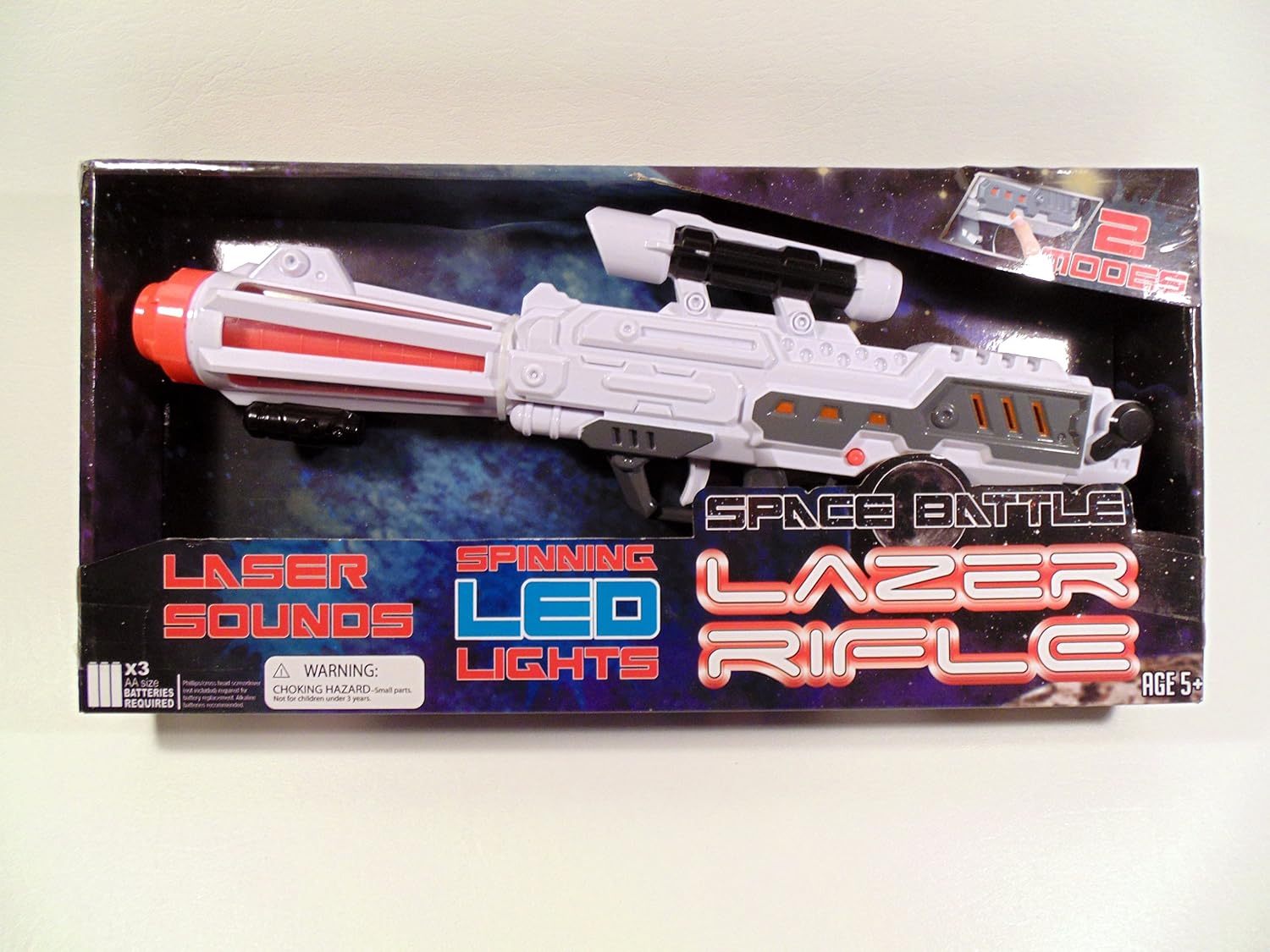 Amazon.com: Space Battle Lazer Rifle - Laser Sounds and Spinning Led ...