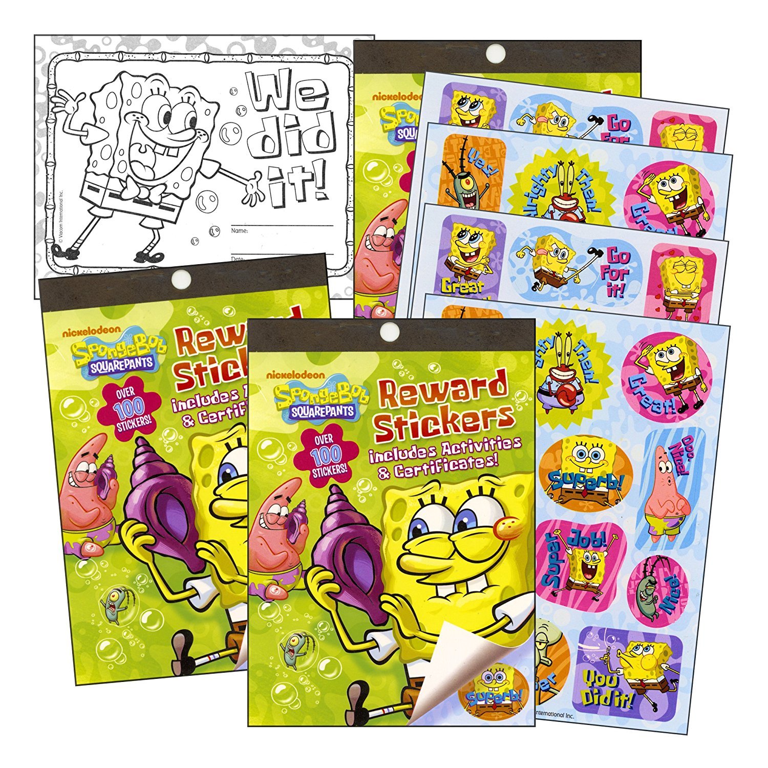 Nickelodeon Spongebob Squarepants Reward Stickers And Activity Book Set ...