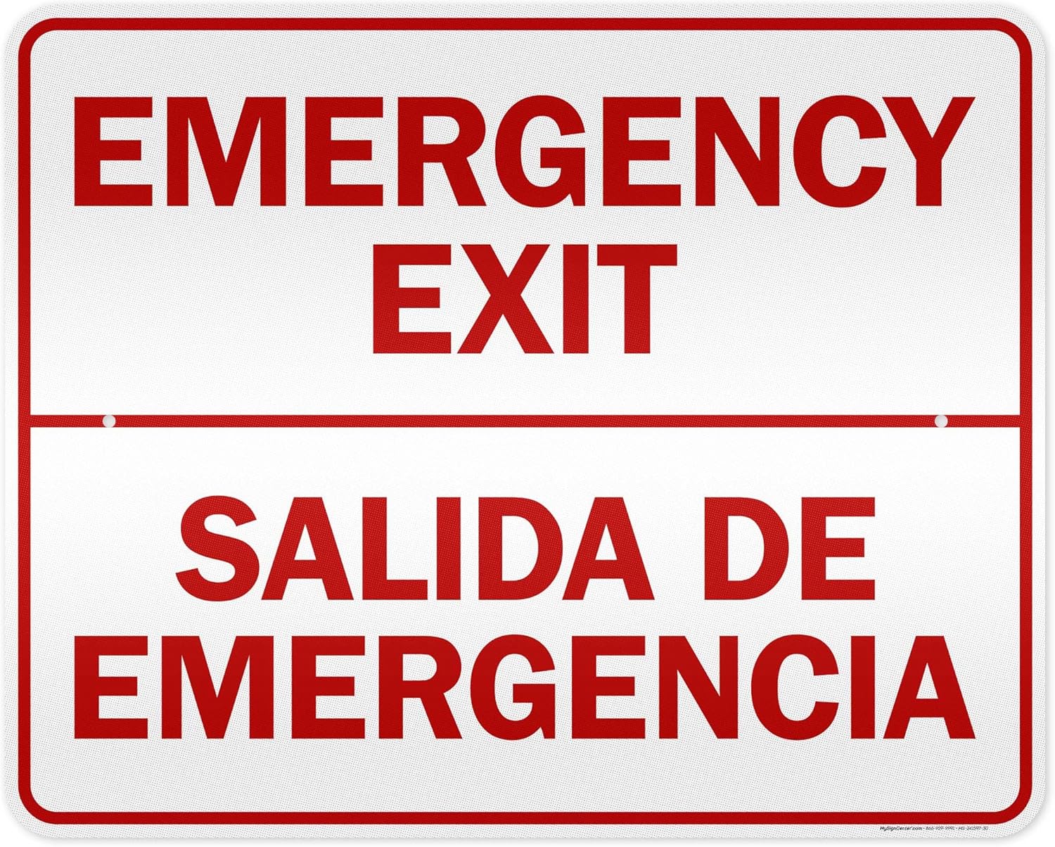 Amazon.com : Emergency Exit Bilingual Sign, 24x30 Inches, 3M EGP ...