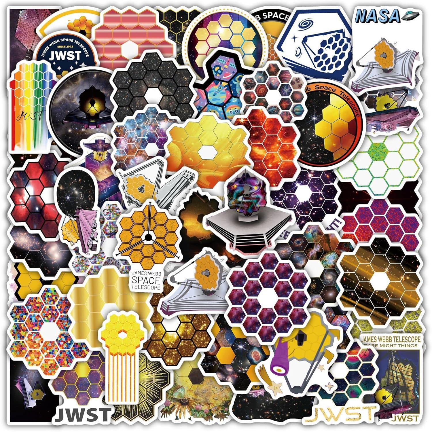 Amazon.com: 50Pcs Space Telescope Stickers,Space Telescope NASA Sticker ...
