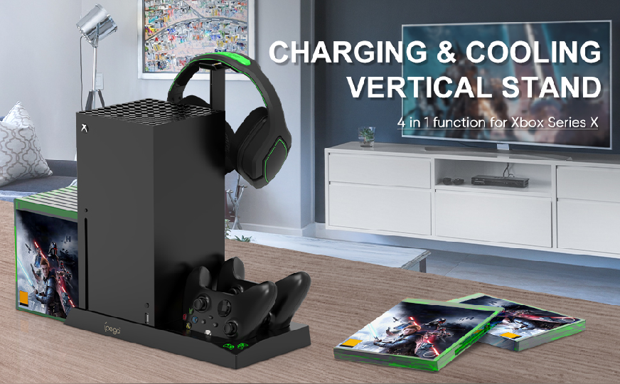 Watch Charging & Cooling Vertical Stand for XBox Series X with Game ...