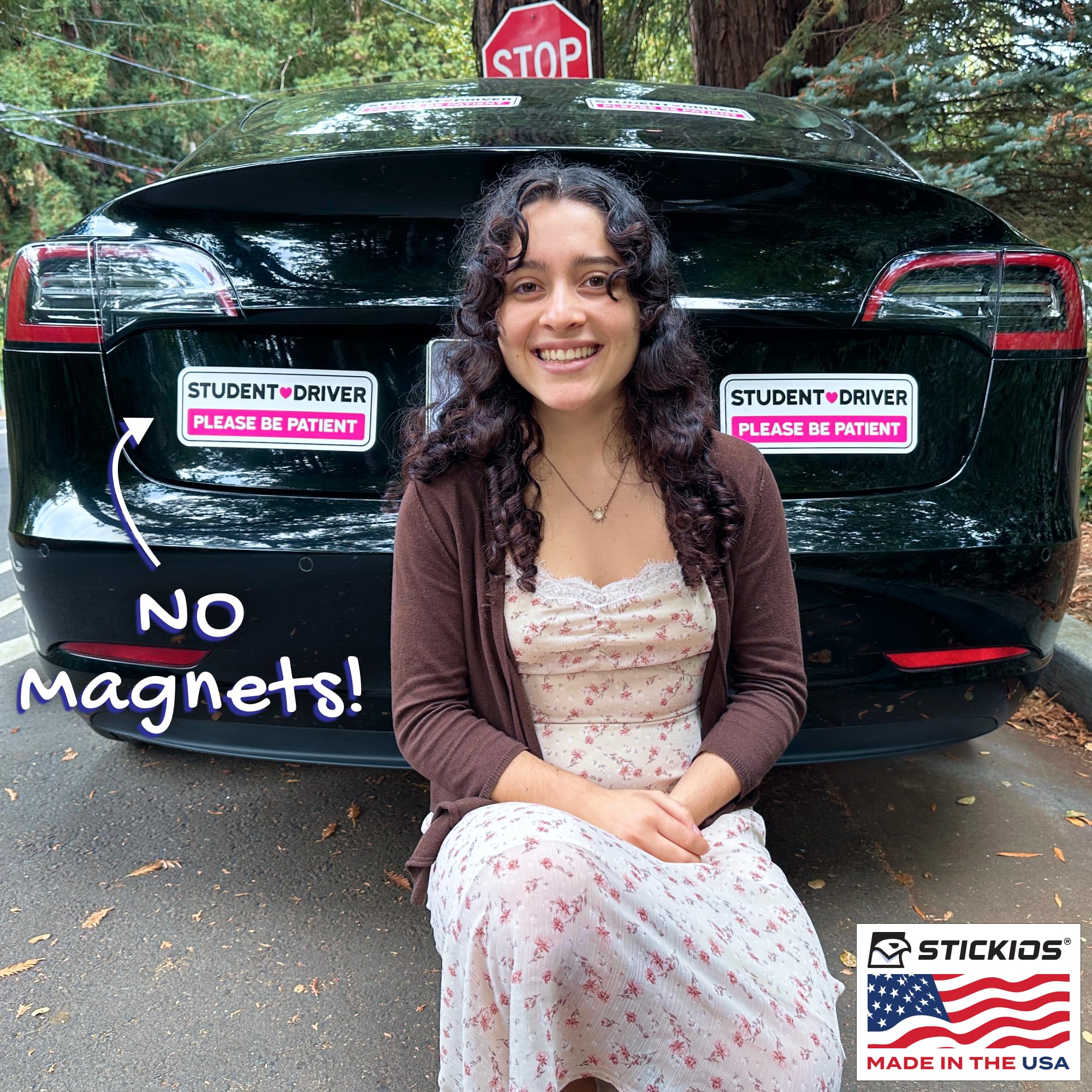 Snapklik.com : Stickios Non-Magnetic Pink Student Driver Stickers ...
