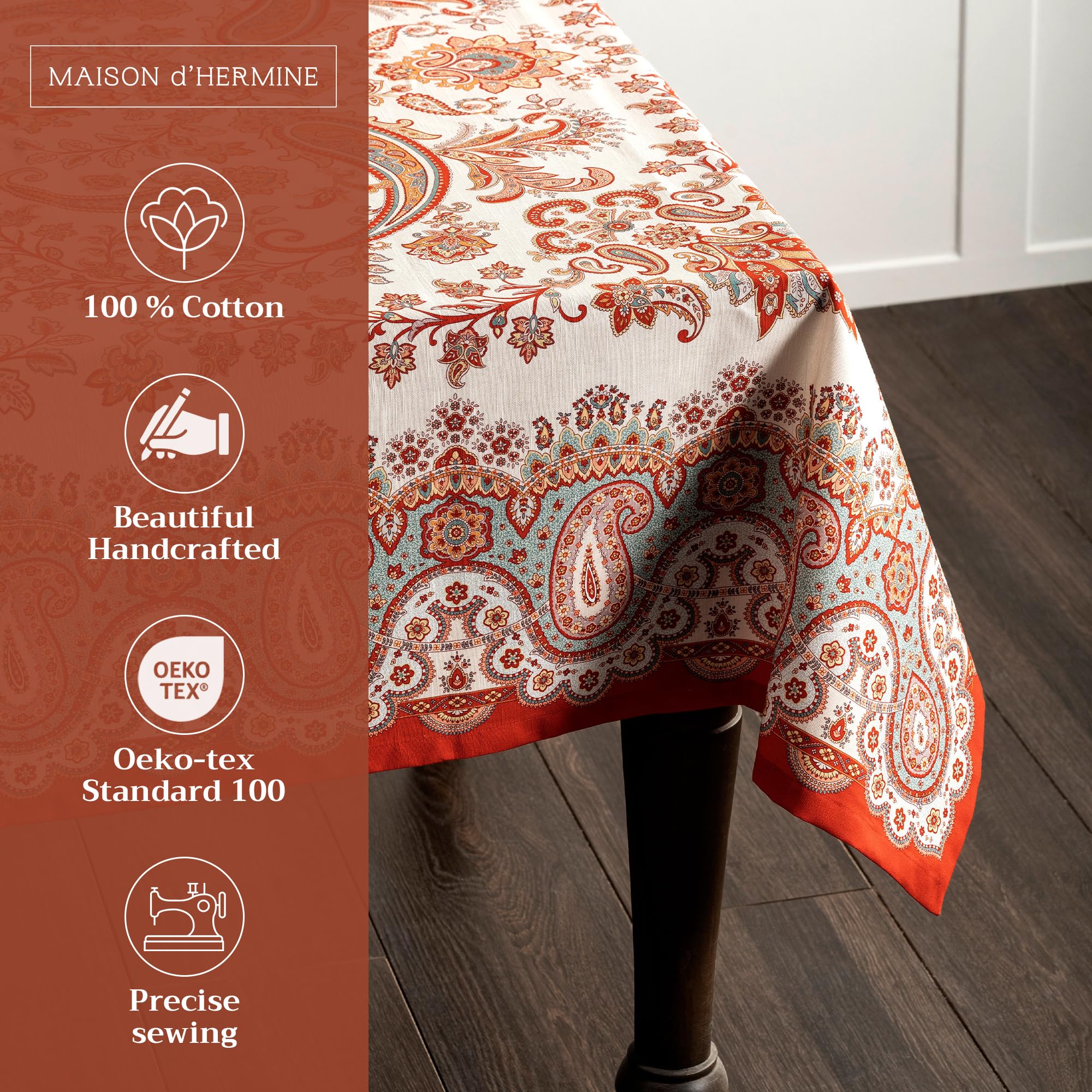 Snapklik.com : Maison D Hermine Table Cloth Rectangle Table 100% Cotton ...