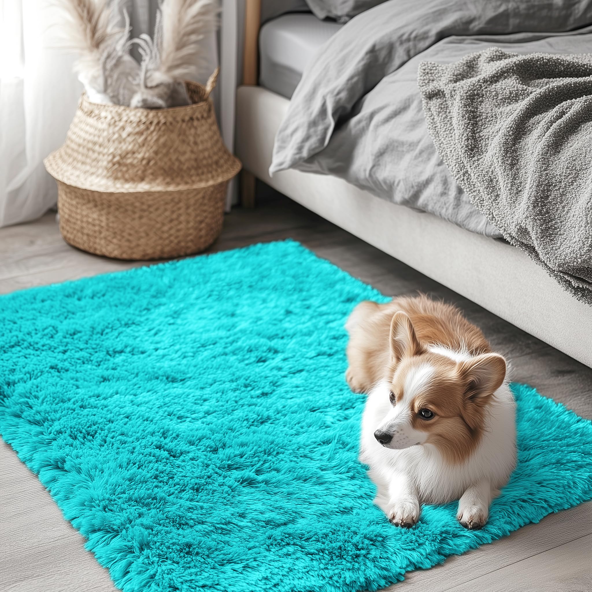 Amazon.com: OLANLY 2x3 Machine Washable Small Bedside Rug, Soft Fluffy ...