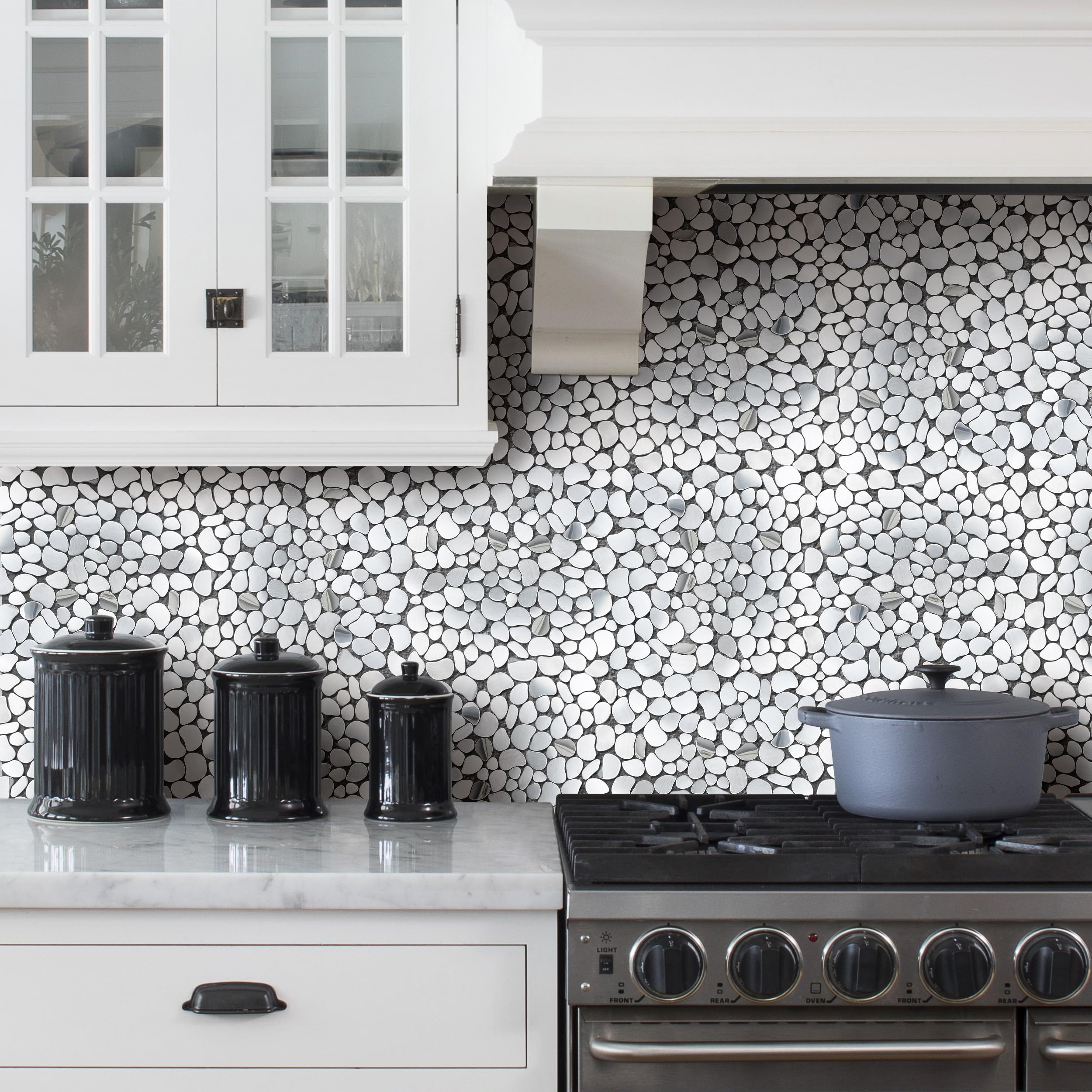 Metallic Tile Backsplash Contemporary Kitchen Tile Options To Consider