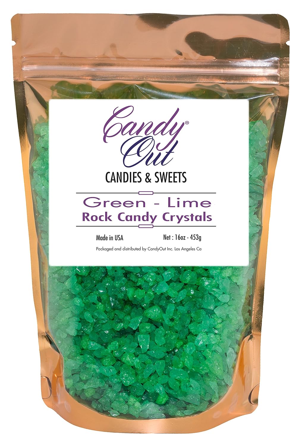 Amazon.com : CandyOut Green Lime Rock Candy Crystals 1 Pound in in ...