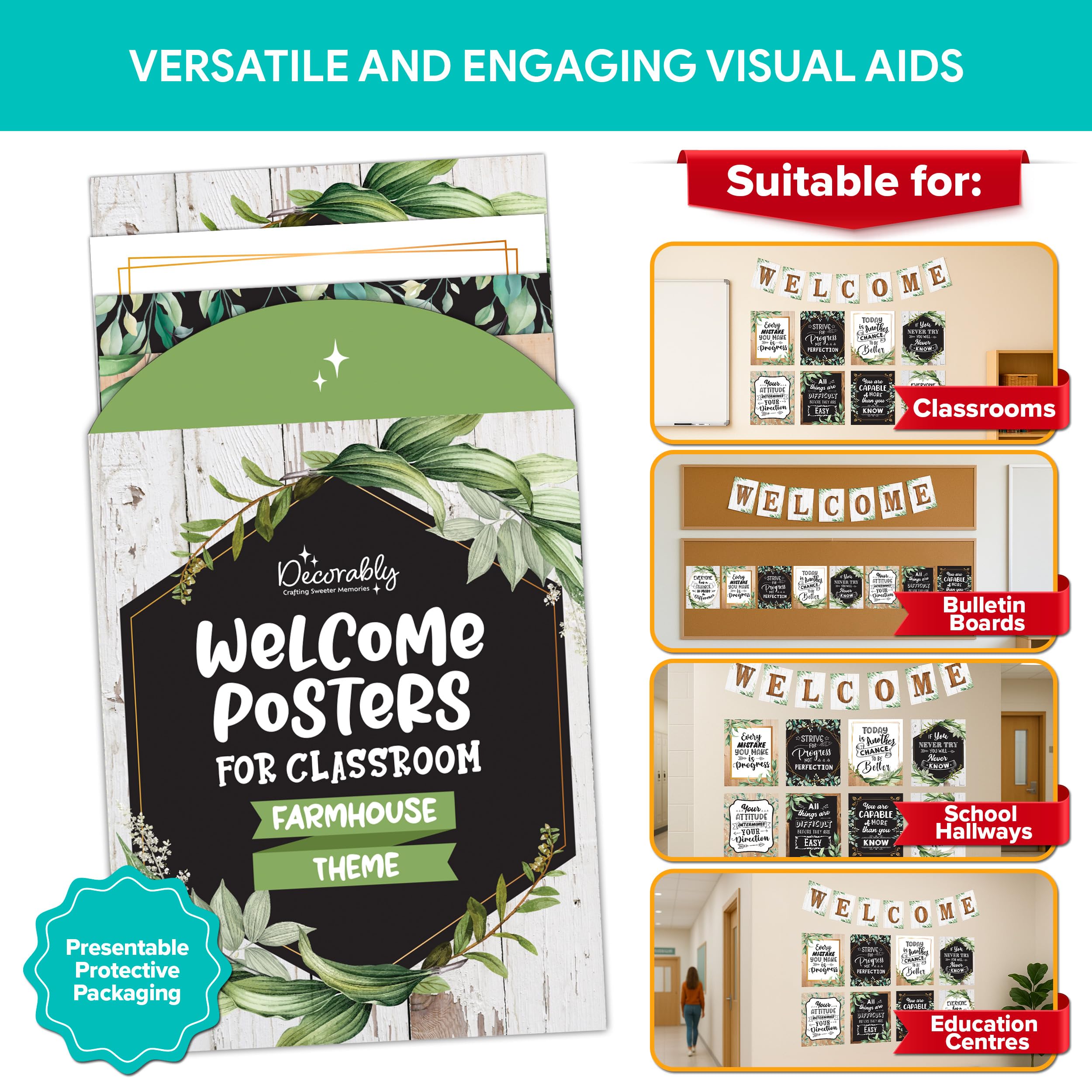 Snapklik.com : Decorably 15 Welcome Posters Modern Farmhouse Classroom ...