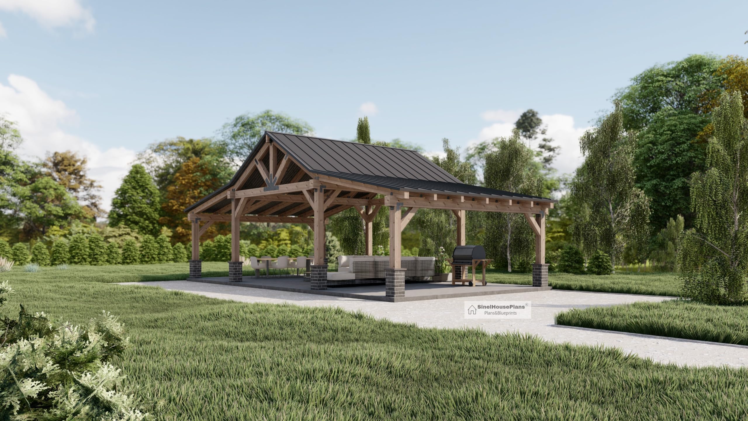 Pavilion Blueprints And Plans Pavilion Kit 18' X 30' Legacy Post And