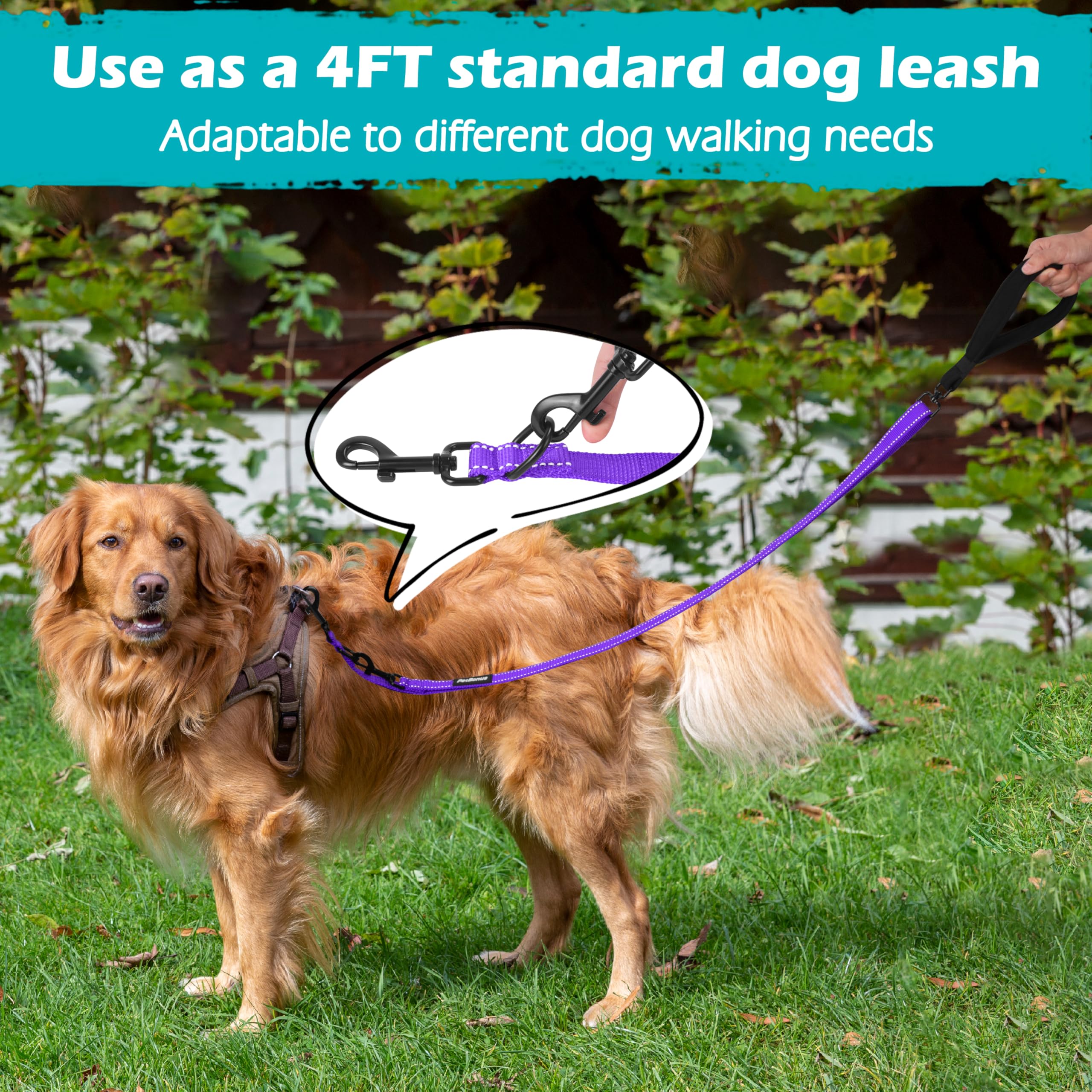 Dog Leash For Large Dogs PETSAFE Two Point Control Nylon Reflective Dog ...