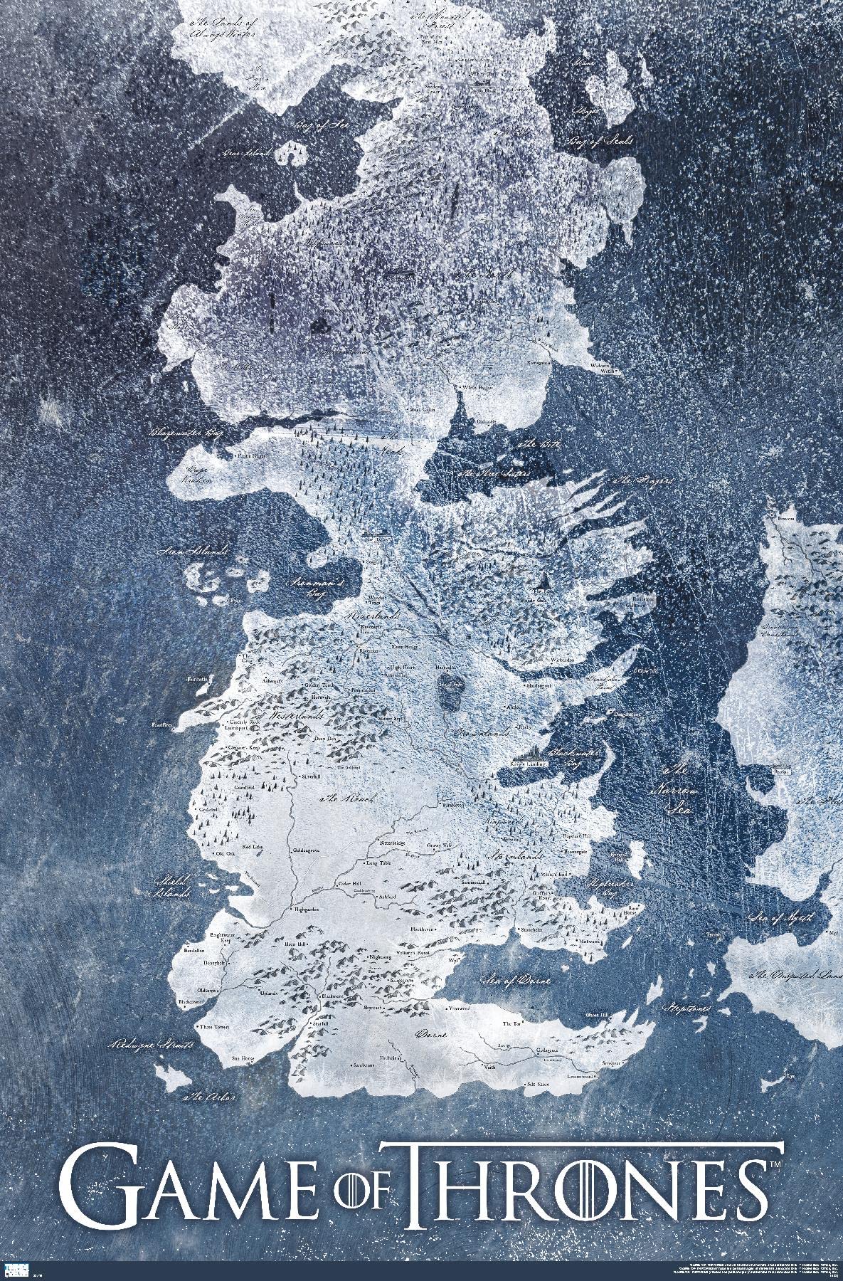 Amazon.com: Game of Thrones - Winter Map Wall Poster, 34L" x 22.4W ...