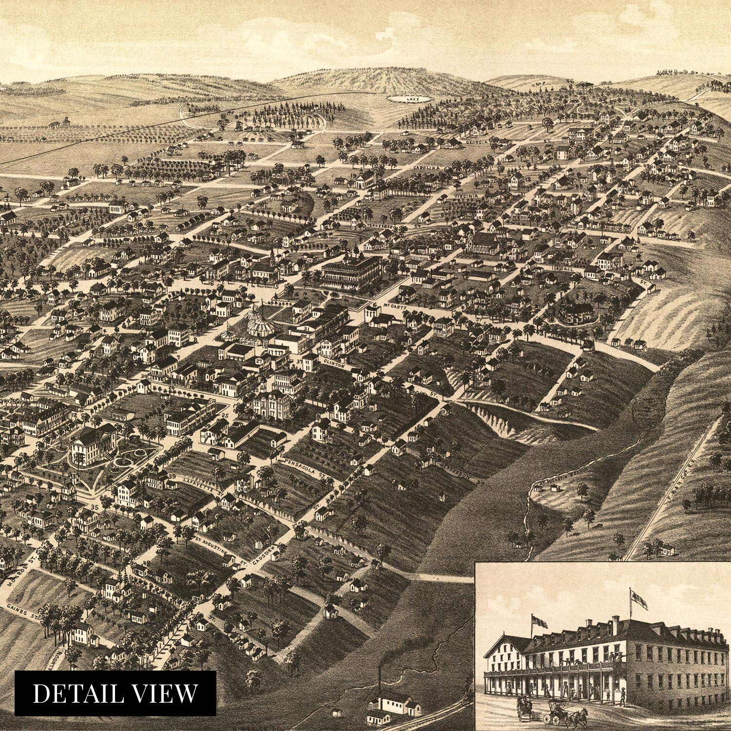 Snapklik.com : Vintage 1885 Tallahassee Florida Map Poster - 18x24 Inch ...