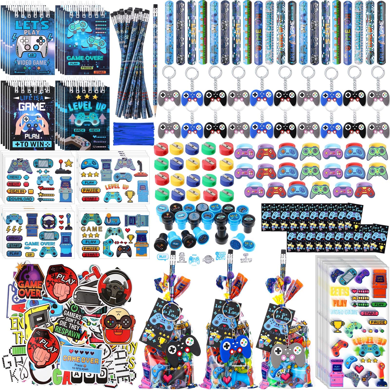Amazon.com: Sayglossy 251 Pcs Cool Video Game Party Favors Set Includes ...