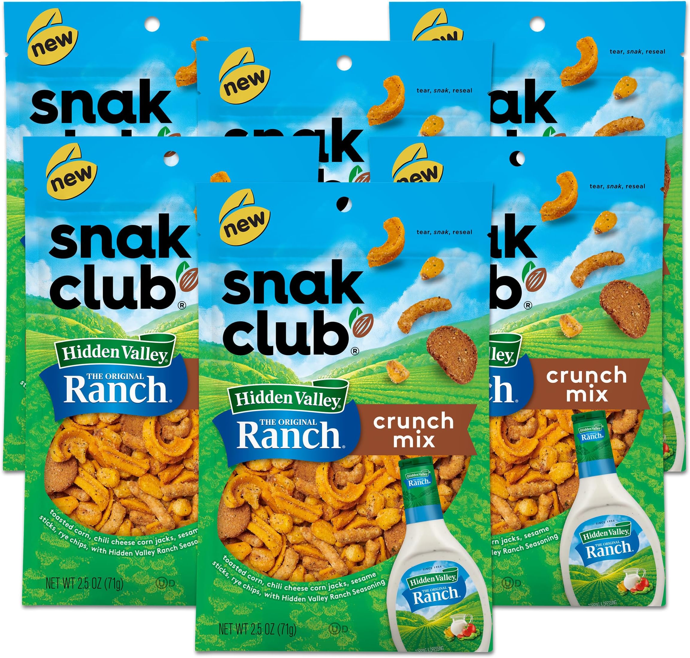 Amazon.com : Snak Club Crunch Mix with Hidden Valley Ranch Seasoning ...