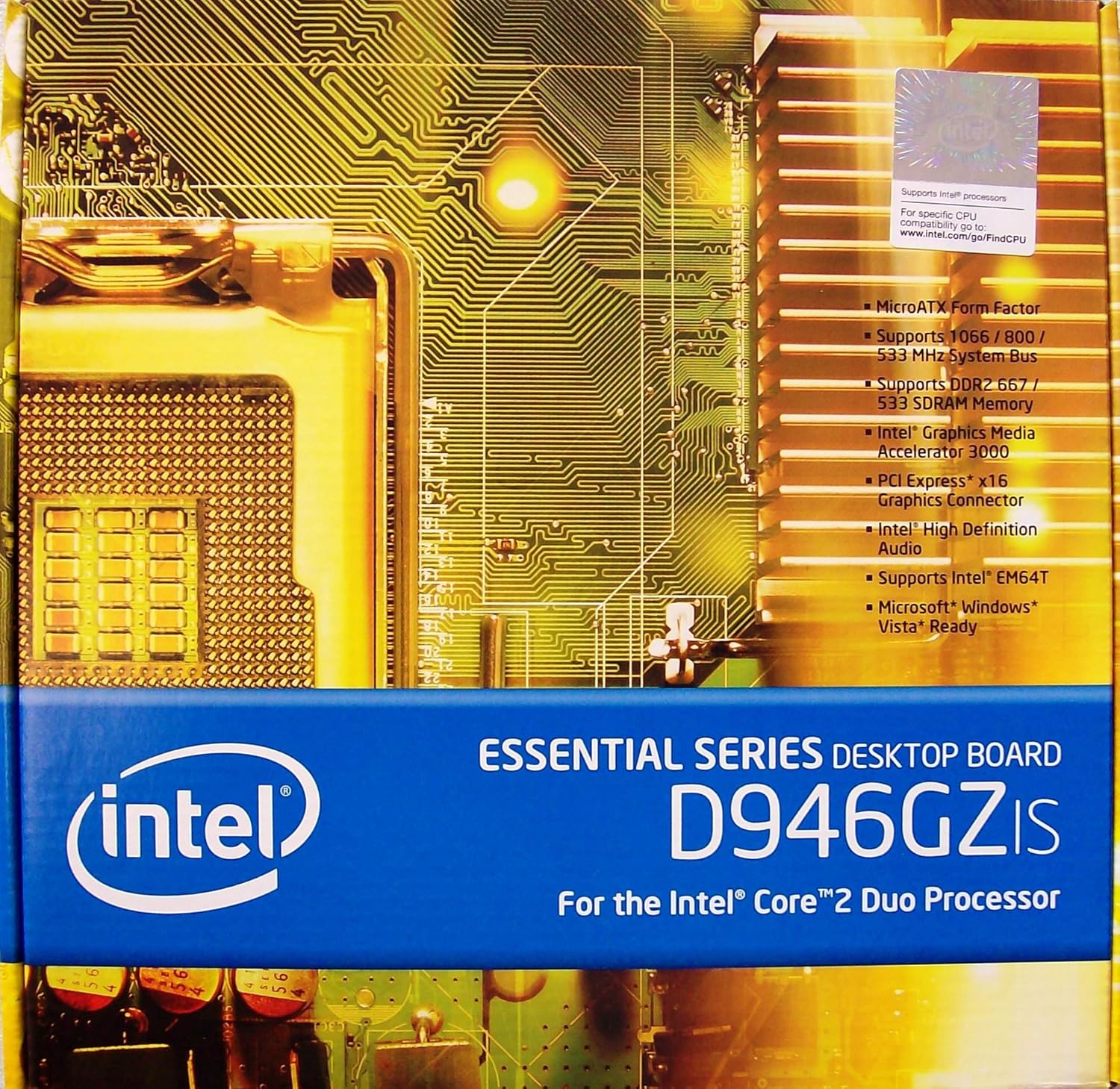 Amazon.com: Intel D946GZ Essential Series D946 Desktop Board, uATX ...