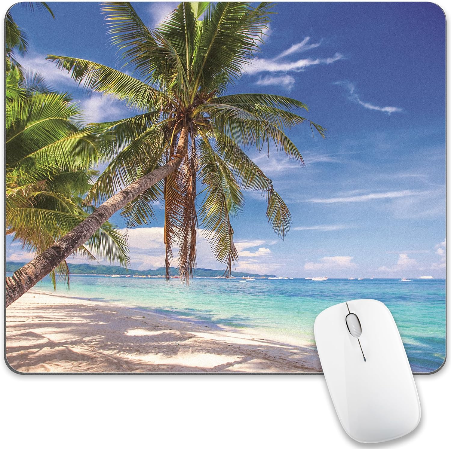 Amazon.com: Blue Beach Mouse Pad Computer Cute Green Summer Tropical ...