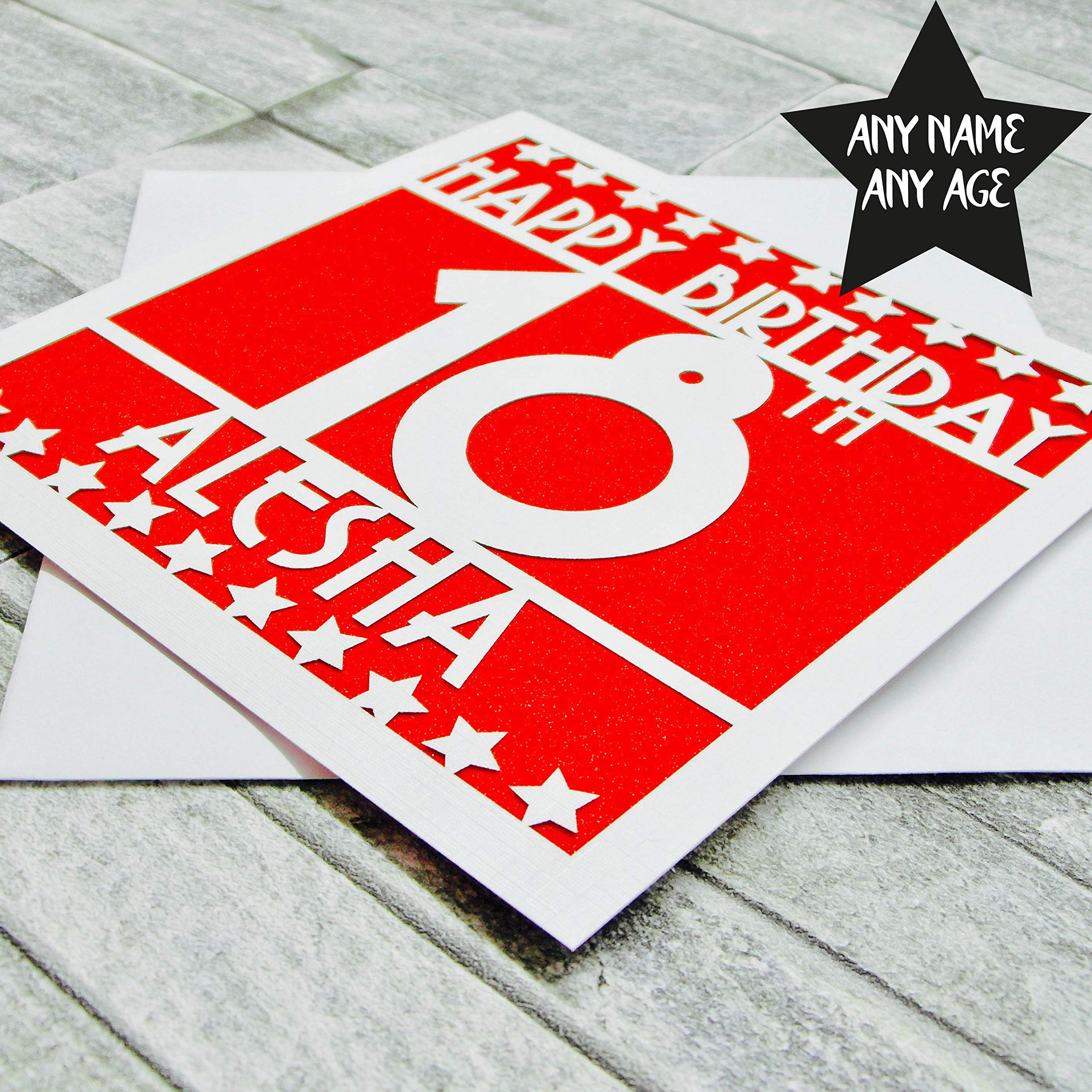 Buy Personalised 18th Birthday Card, 18th Birthday Card, Age 18 Card ...