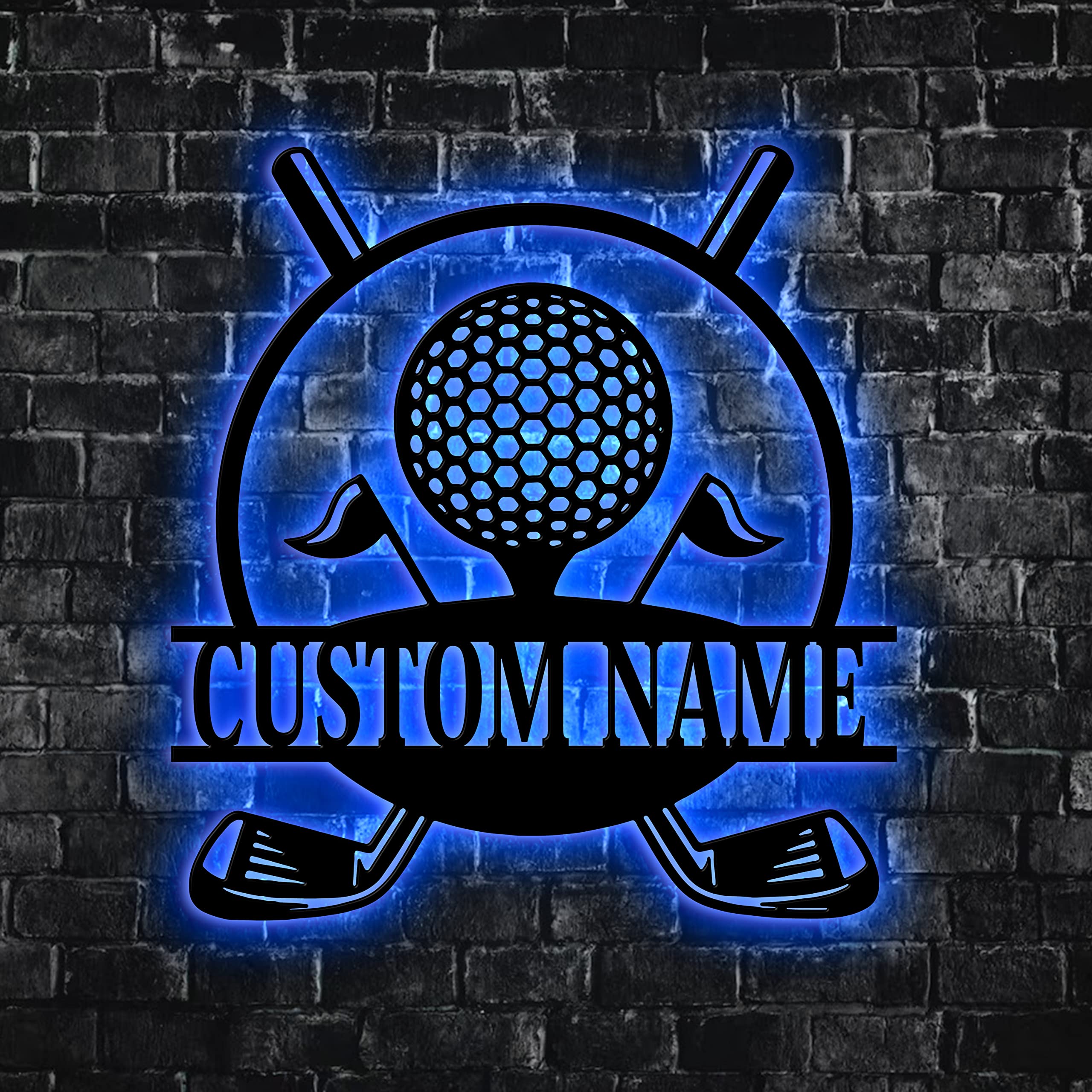 Amazon.com: Custom Golf Metal Wall Art with Led Light, Personalized ...