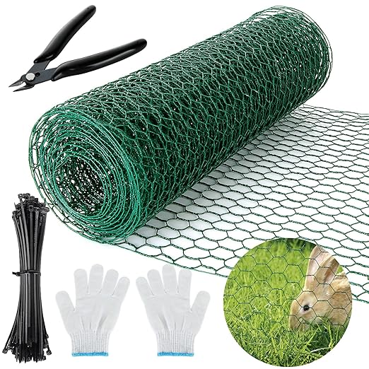 GOYADA 0.4m x 5m Chicken Wire Mesh Roll, Anti-rust Galvanised Wire Mesh ...