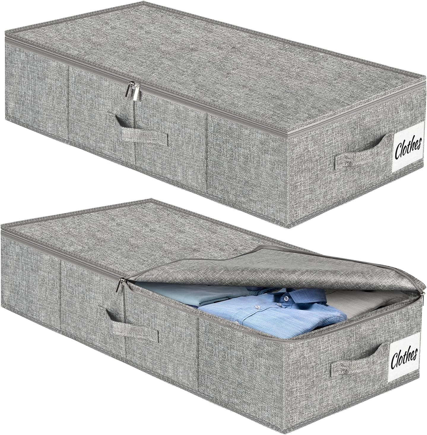 Amazon.com: Under Bed Storage Container Bin 2 Pack, Low Profile ...