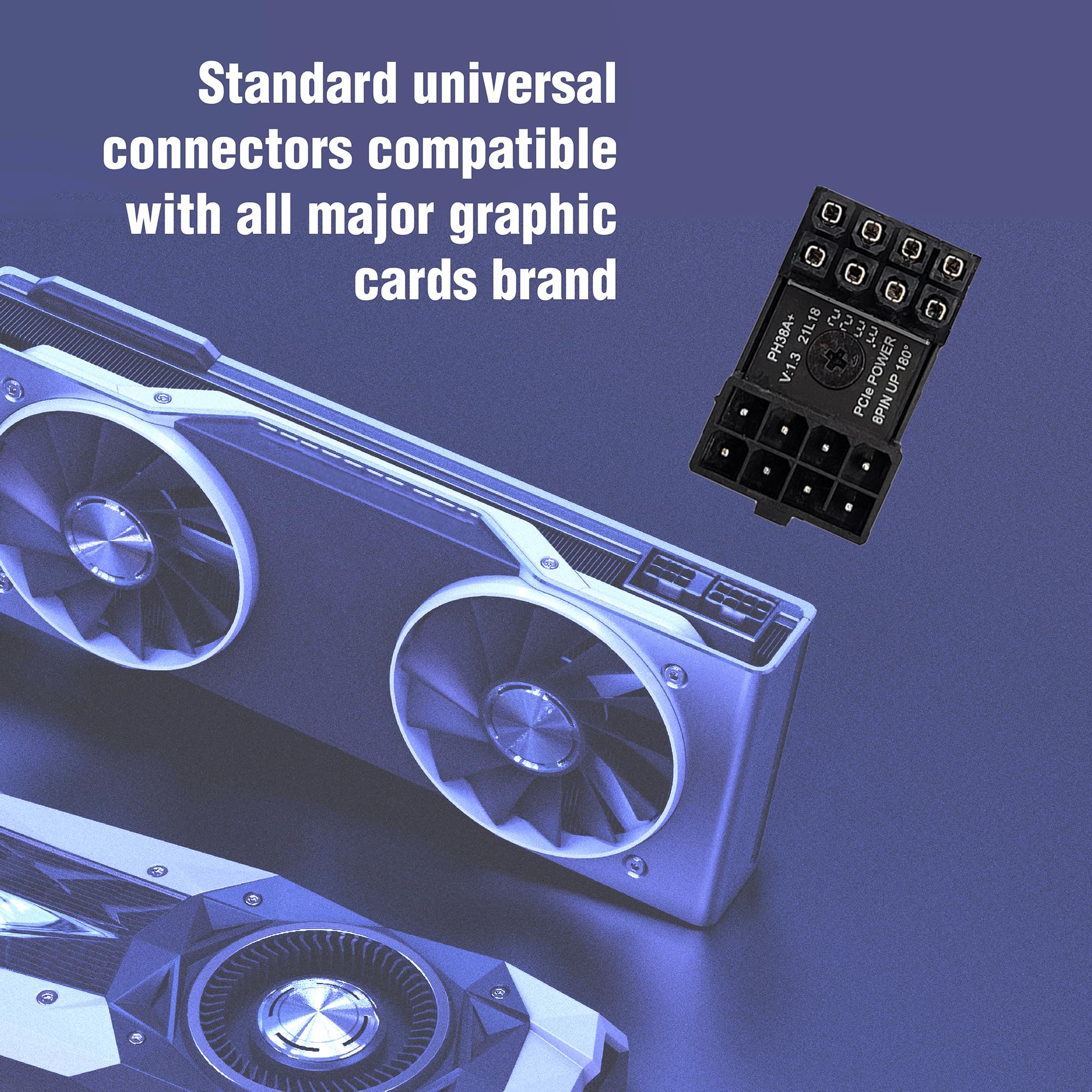 Snapklik.com : PCIe 8-Pin 180 Degree Angled GPU Power Adapter, Standard ...