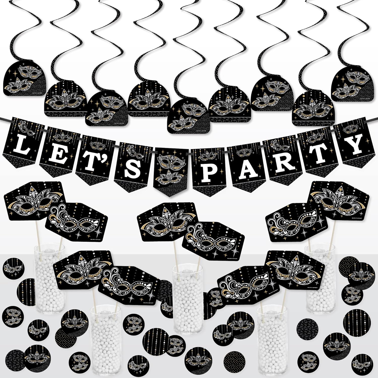 Amazon.com: Big Dot of Happiness Masquerade - Venetian Mask Party ...