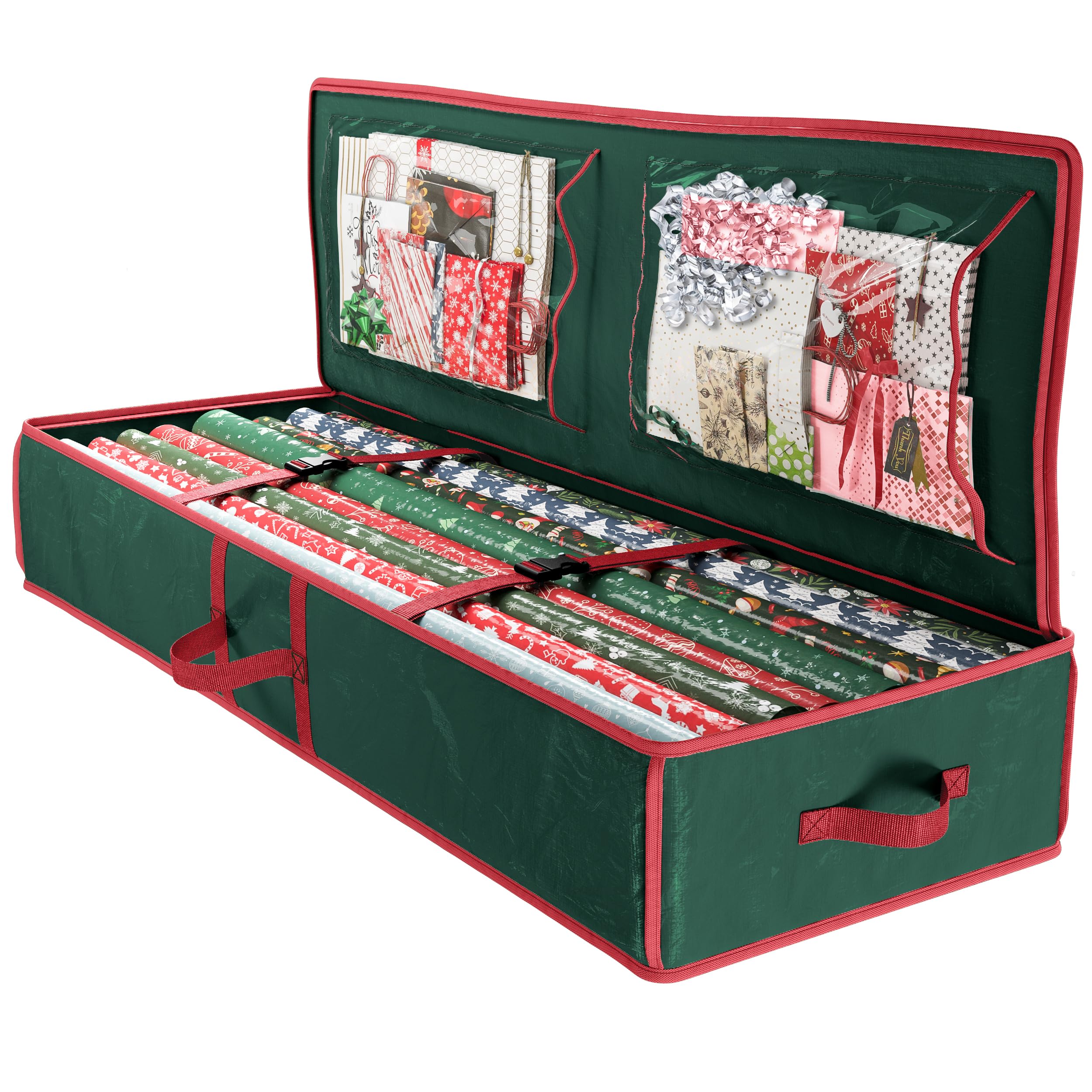 Amazon.com: Heavy Duty Wrapping Paper Organizer Storage Bag Green ...