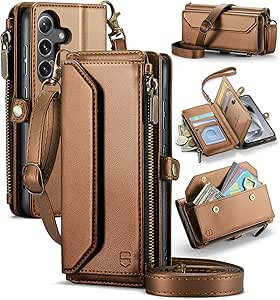 Amazon.com: Strapurs Wallet Case Compatible with Samsung Galaxy S25 5G RFID Blocking Card Holder ...