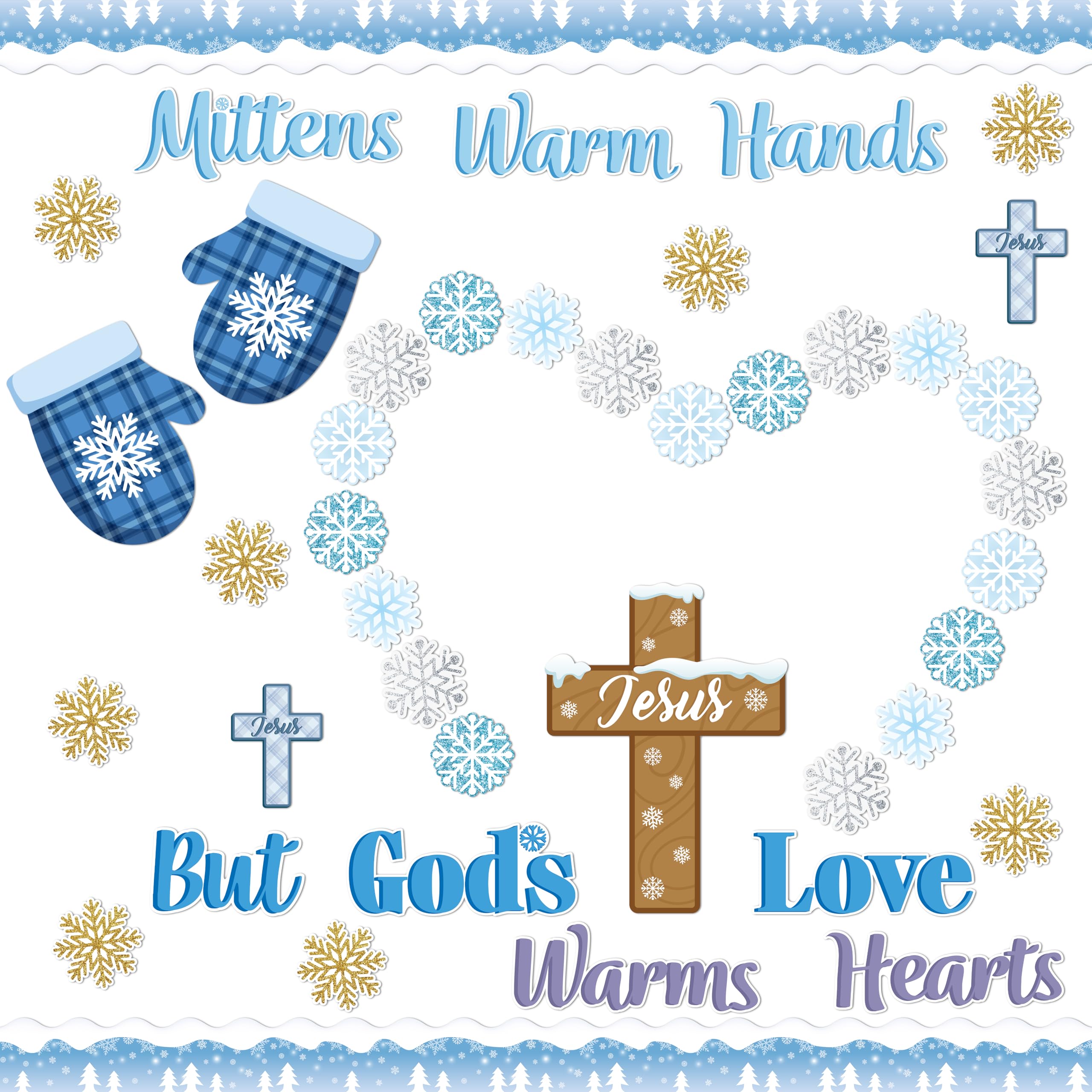 Amazon.com : BeYumi Winter Christian Bulletin Board - 84Pcs Winter ...