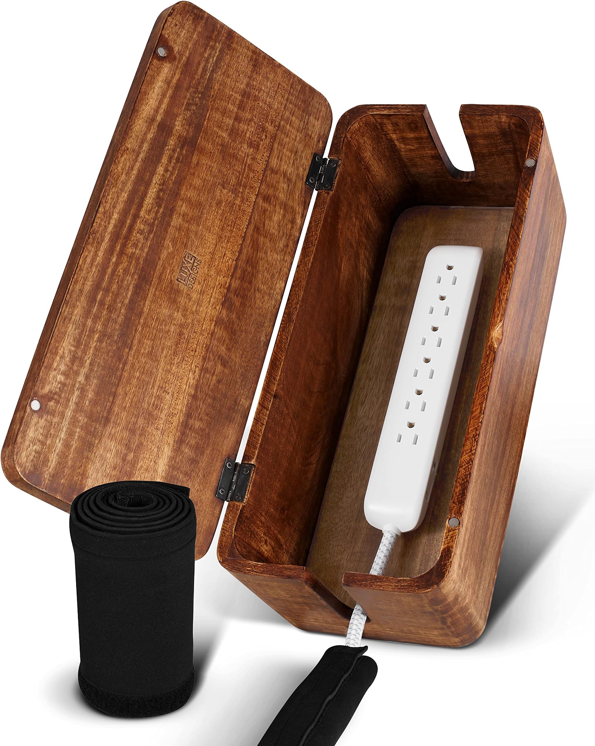 Amazon.com: 2 Pack Large Cable Management Box – Wooden Style Cord ...