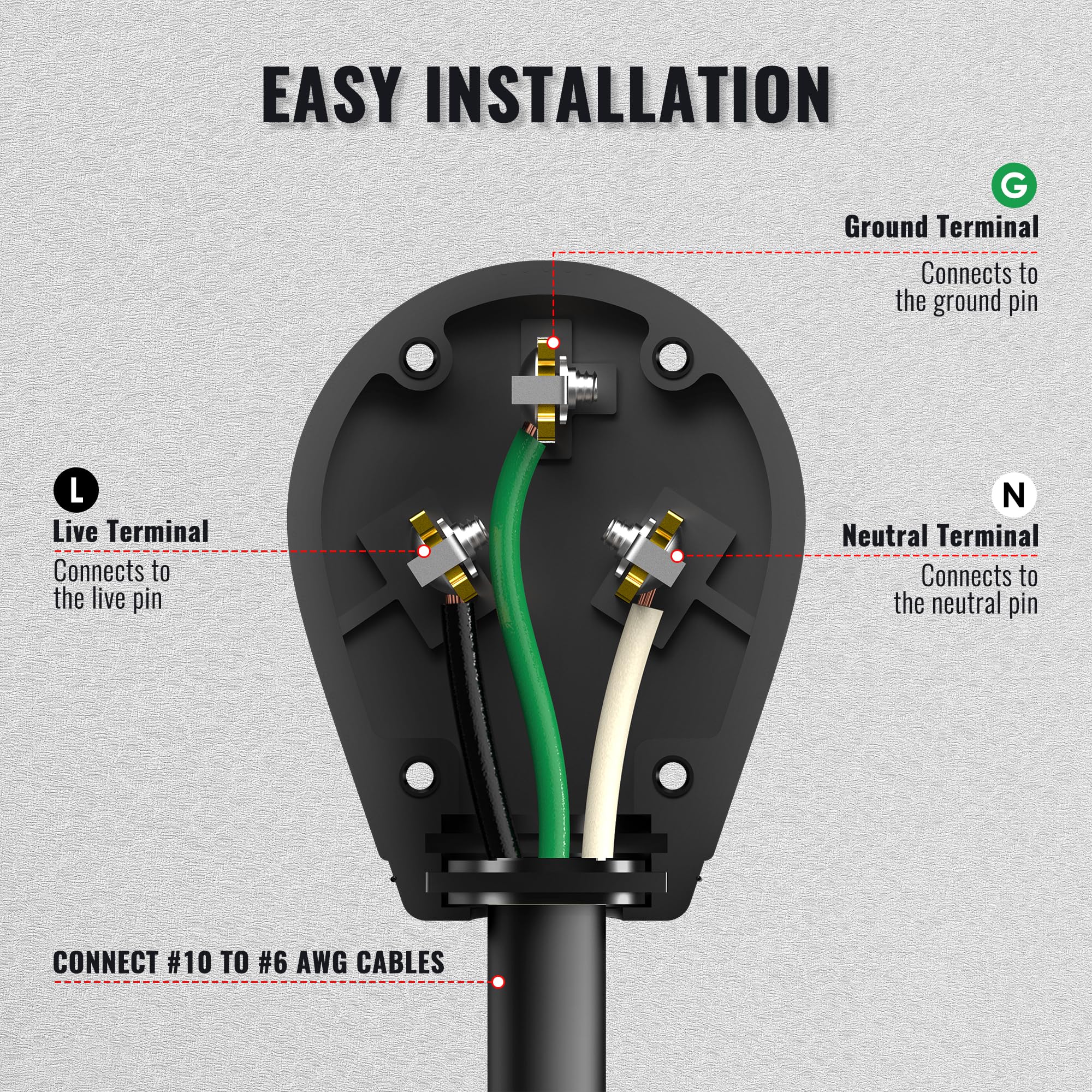 Snapklik.com : 50A Power Plug NEMA 10-60P 50Amps 250V Power Plug, Heavy ...