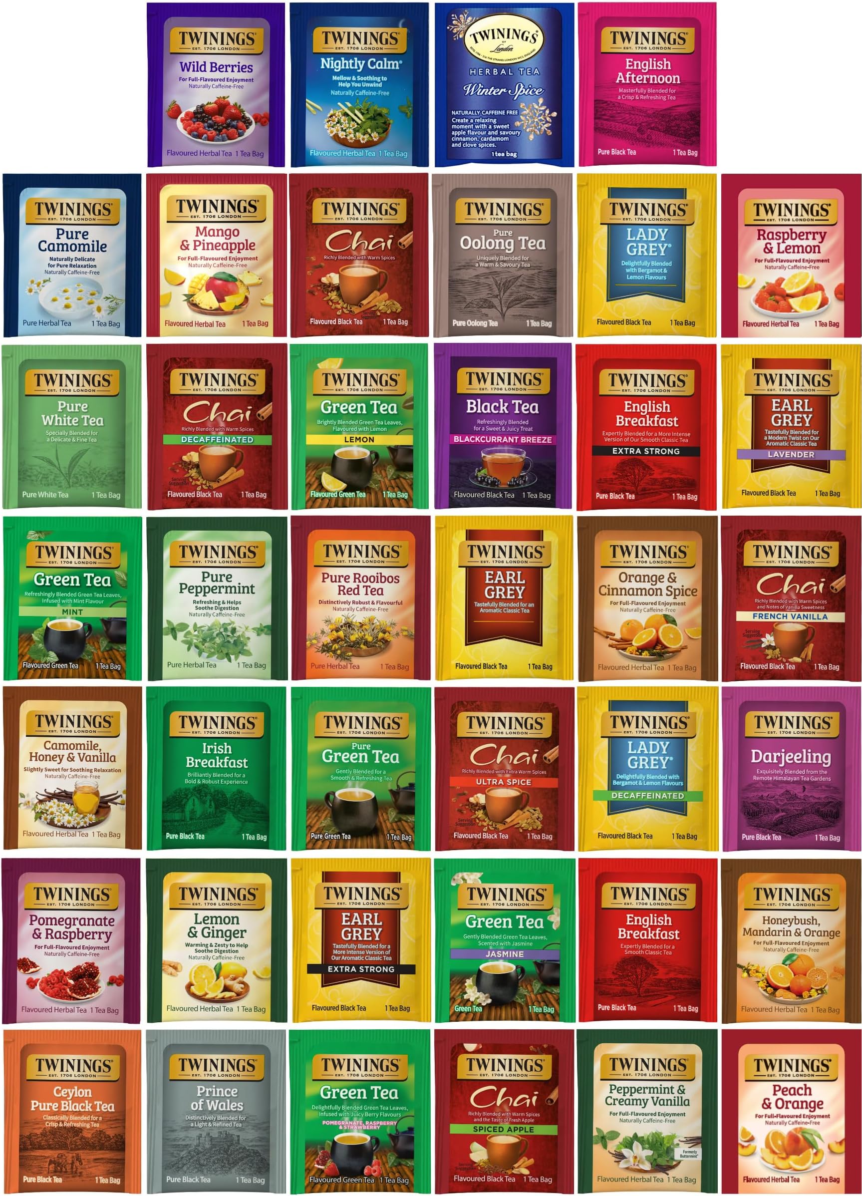 Amazon.com: Twinings Tea Sampler Set 48pcs Twinings Assorted Tea Bags ...
