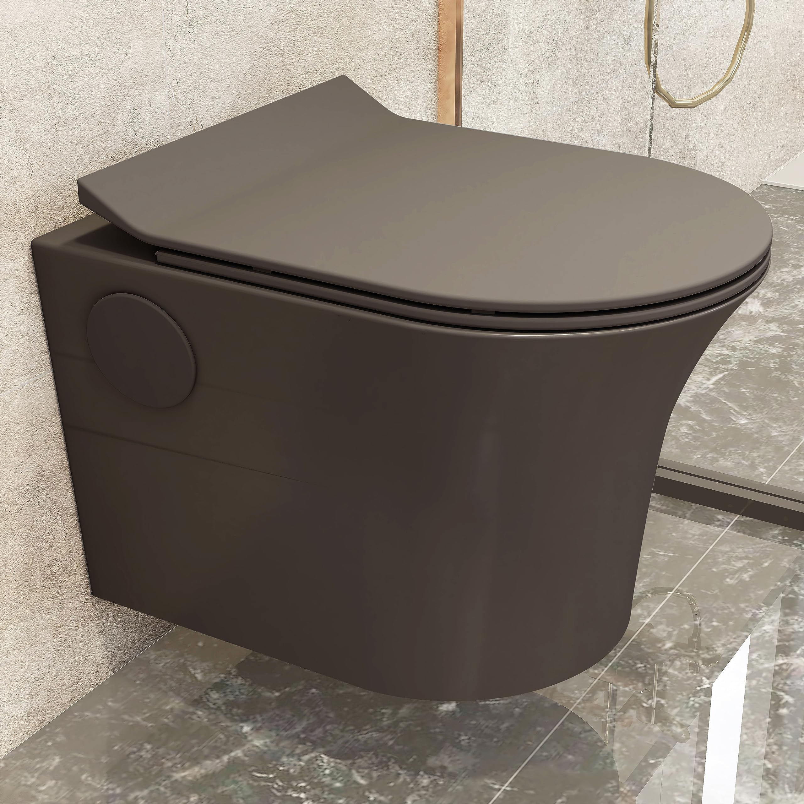 Belmonte Ceramic Wall Mounted/Wall Hung Western Commode/Toilet/Water ...