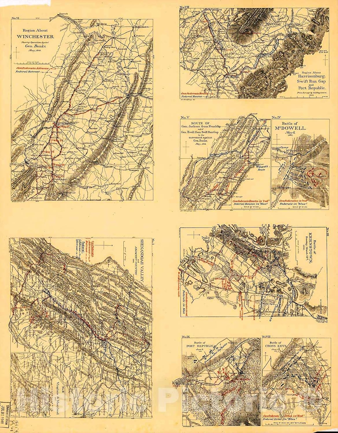 Amazon.com: Historic 1880 Wall Map - [Maps Illustrating Campaign of Gen ...