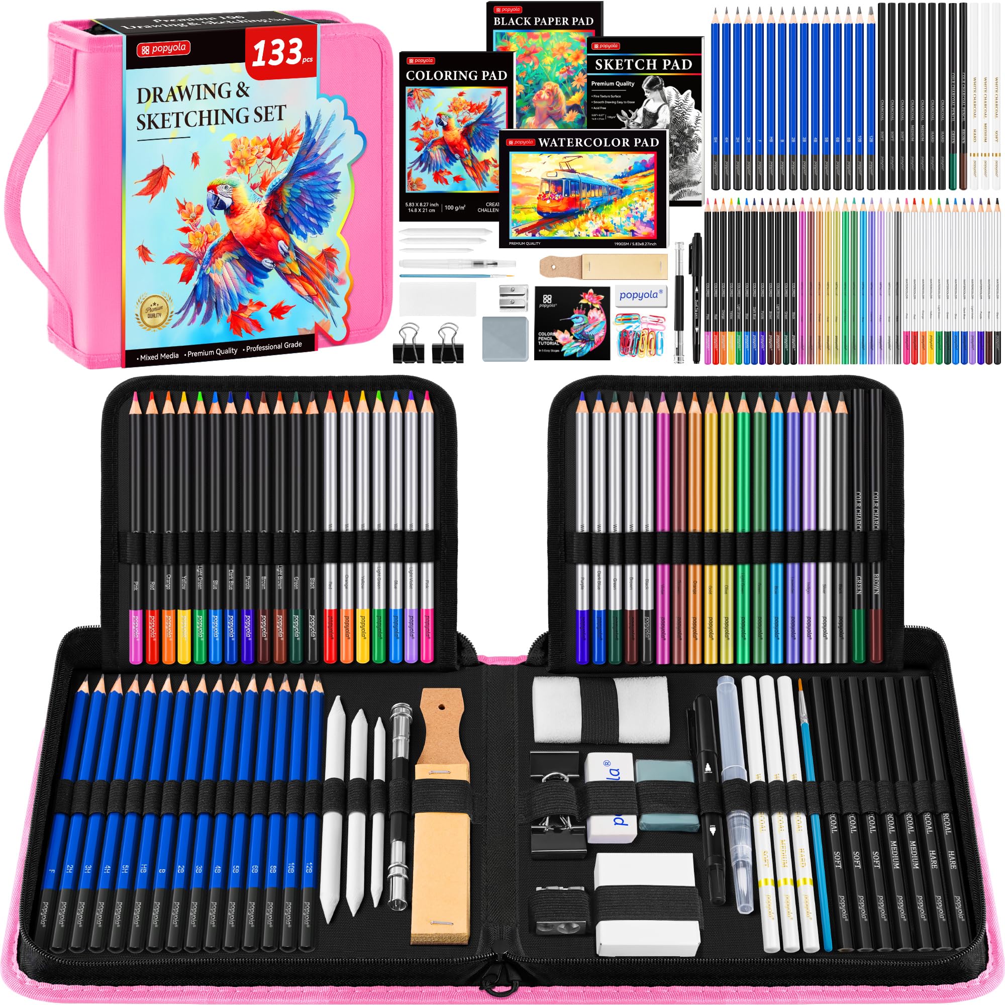 Amazon.com: 133 PCS Art Supplies Drawing Kit, Pro Drawing Supplies with ...