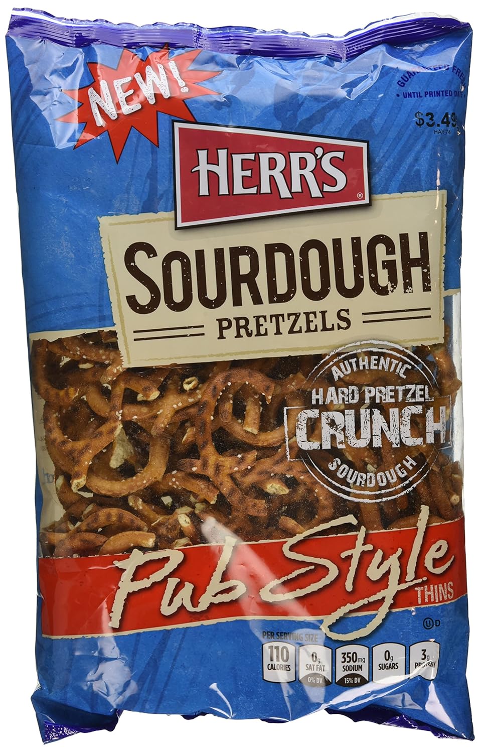 Amazon.com: Herr's Pub Style Sourdough Thin Pretzels, 12 Ounce (Pack of ...