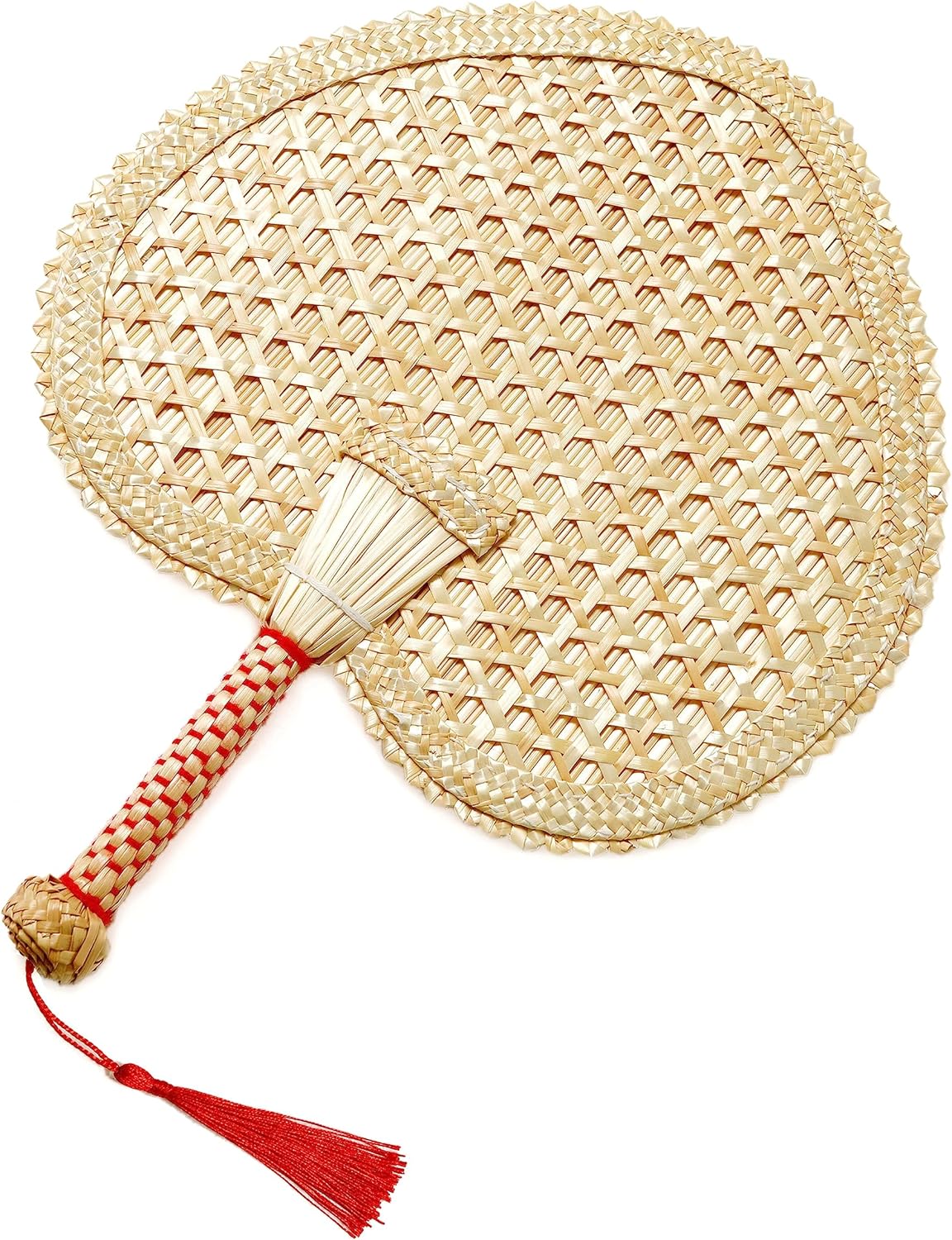 Amazon.com: Kailinst Hand Woven Fan,Folding Hand Fan,Wheat Straw Hand ...