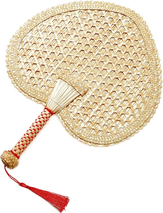 Amazon.com: Kailinst Hand Woven Fan,Folding Hand Fan,Wheat Straw Hand ...