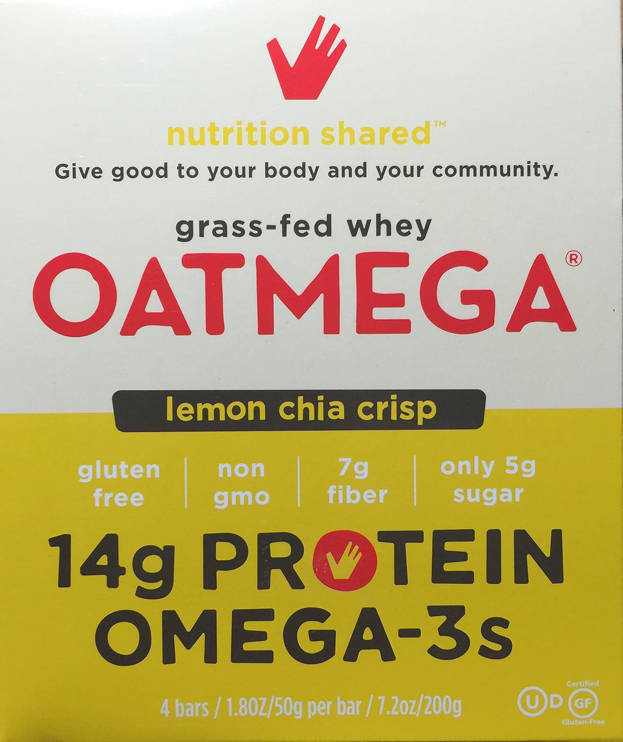 Amazon.com: Oatmega Nutritional Lemon Chia Crisp Bar with Protein, 4 ...