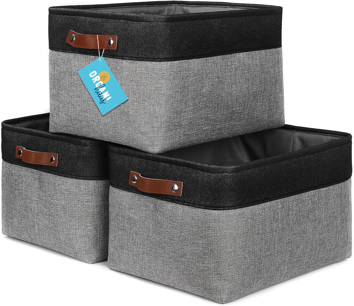 Amazon.com - OrganiHaus Extra Large Fabric Storage Baskets for Shelves ...